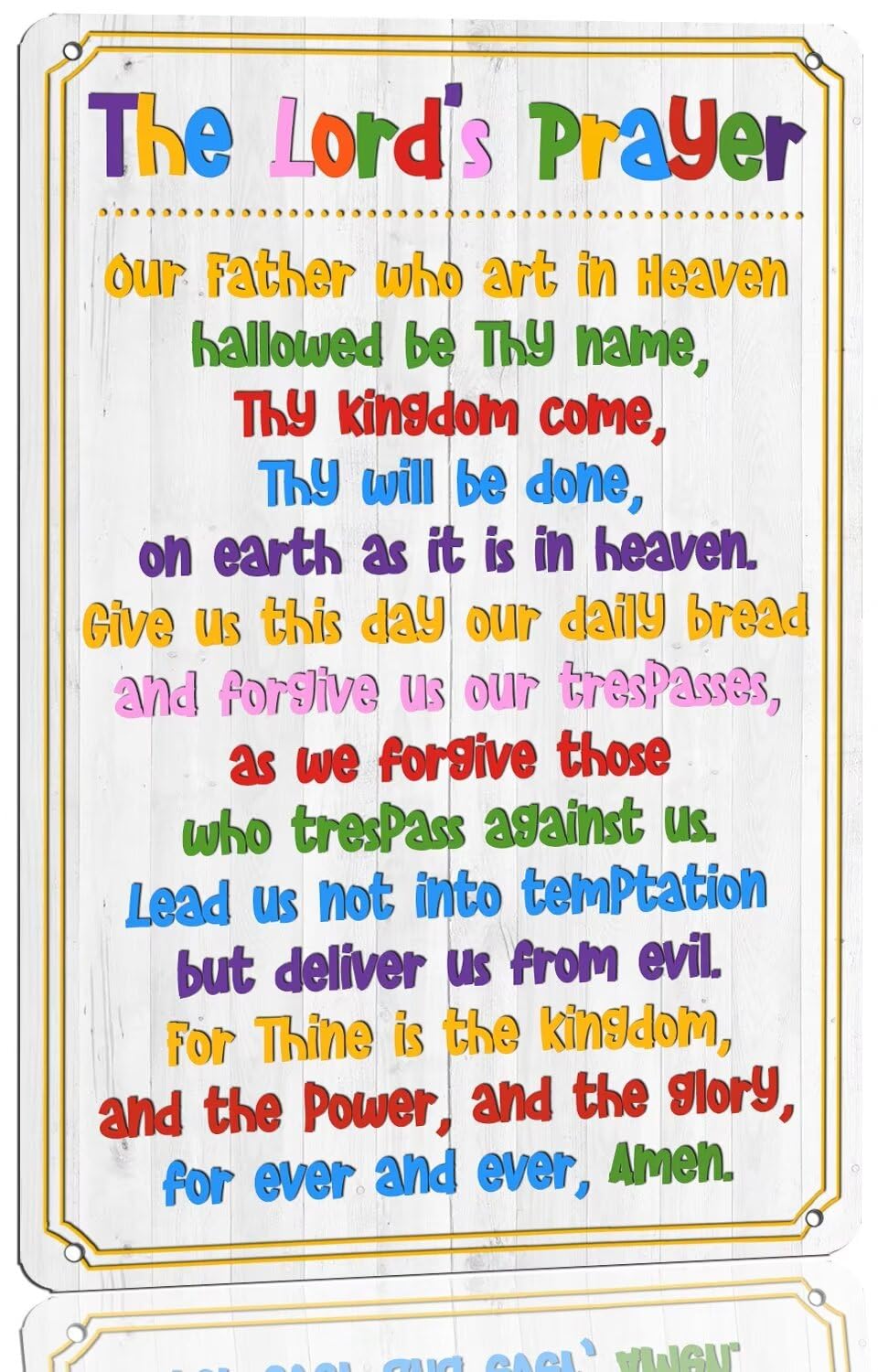 Signing Lords Prayer The Lords Prayer Distressed Scripture Sign