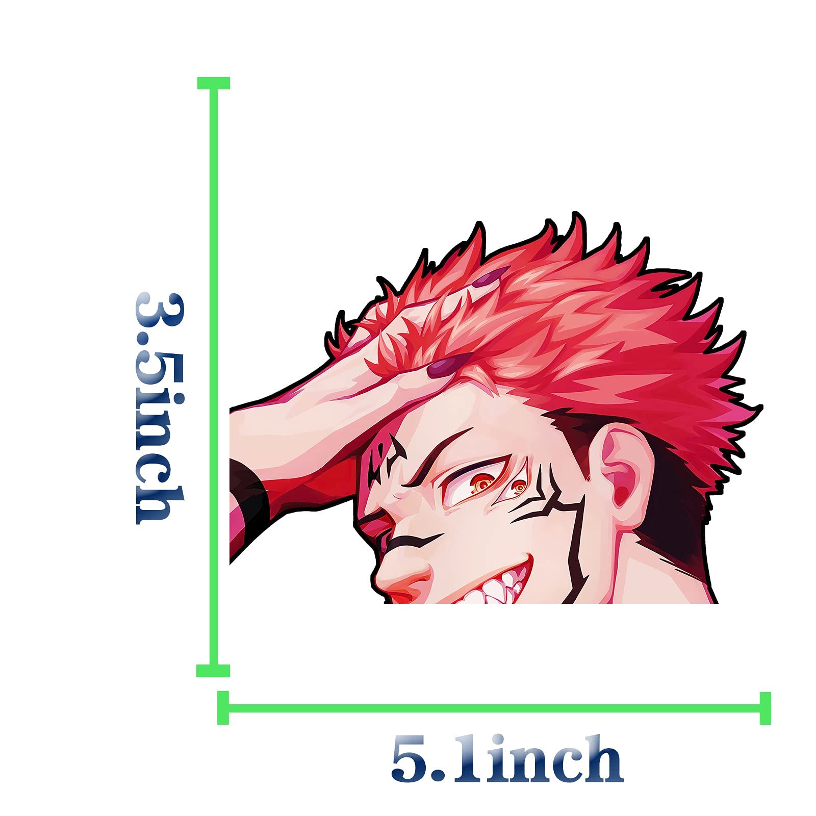 Buy 2 Pack Jujutsu Kaisen Sukuna Peeker- Peeking Funny Car Decals ...