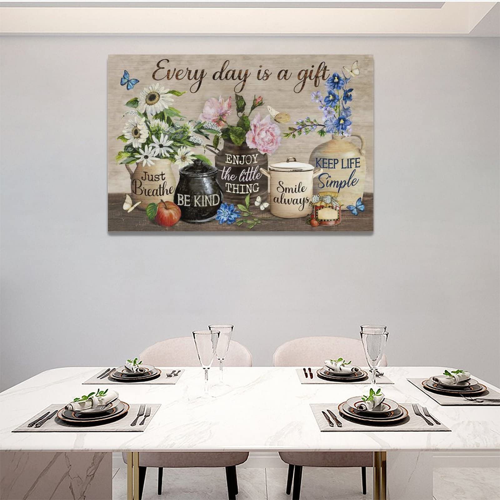Floral Watercolor Quote Wallpaper Inspirational Wall Art For Office