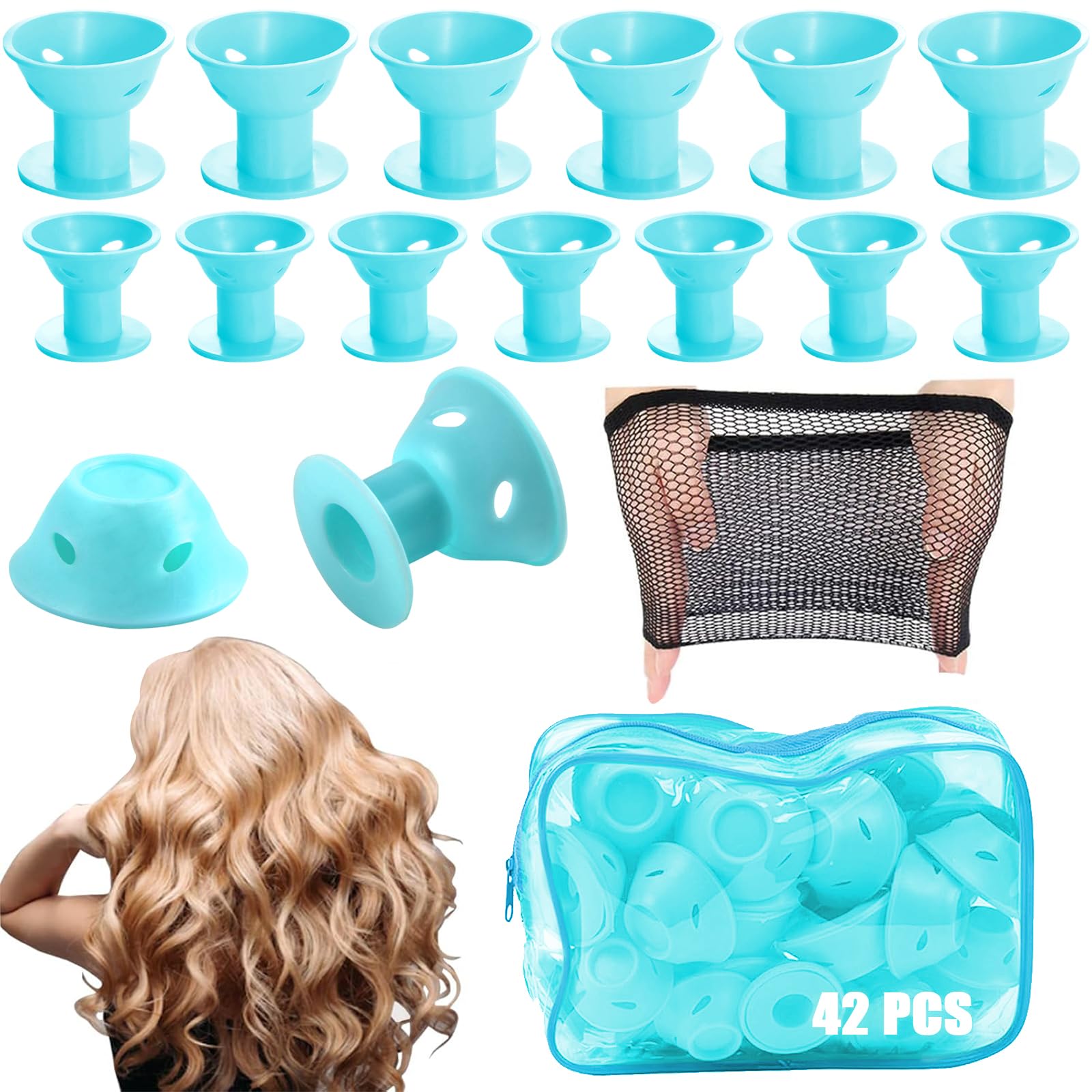 Snapklik.com : 42PCS Heatless Hair Curlers Including 21PCS Large And ...