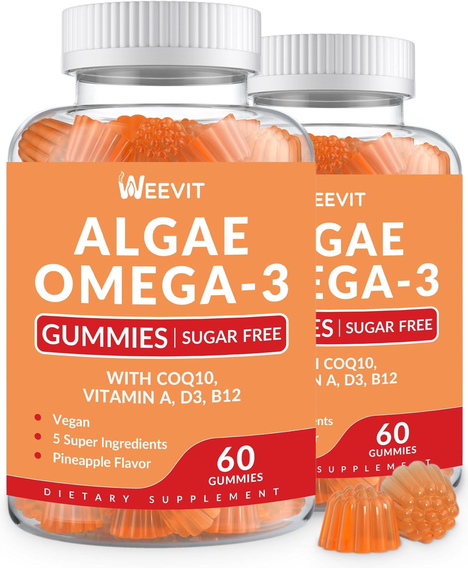 Amazon.com: Vegan Omega-3 Gummies 1000mg + Turmeric - Omega 3 Fish Oil ...