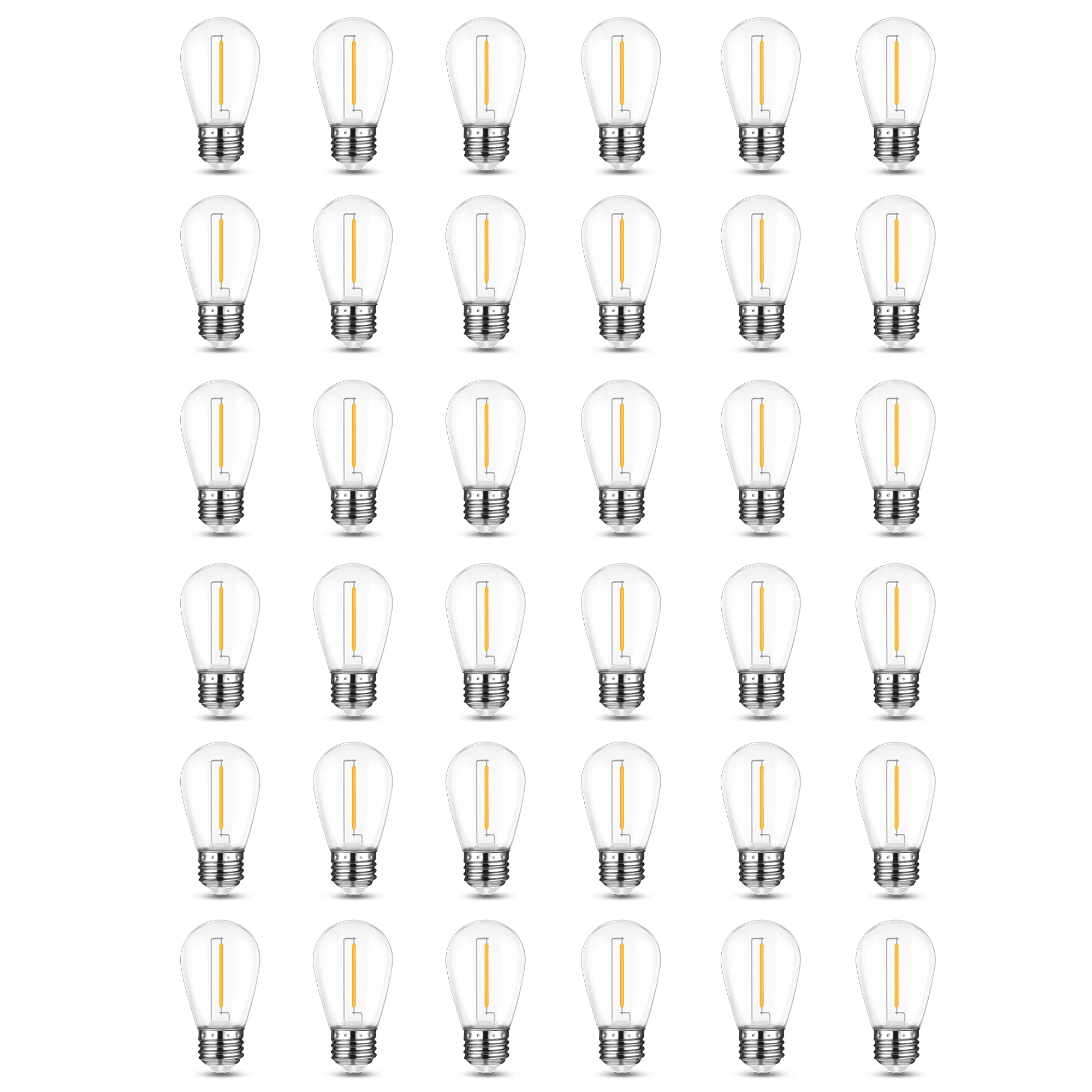 Mlambert 36 Pack LED String Light Bulbs,Shatterproof Outdoor String S14 ...