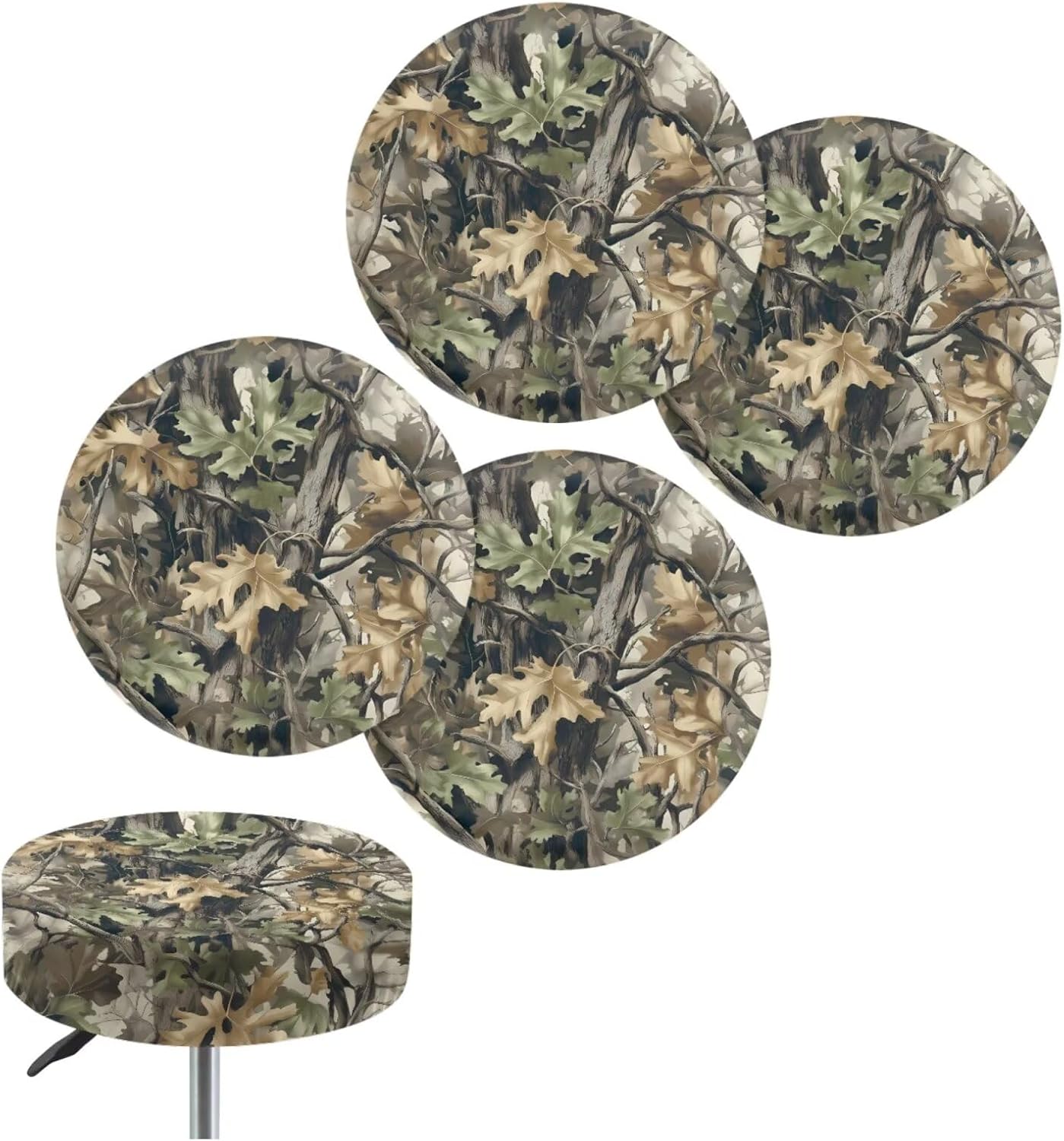 Amazon.com: Fiqyvagox Camo Forest Leaf Pack of 4 Breathable Circle ...