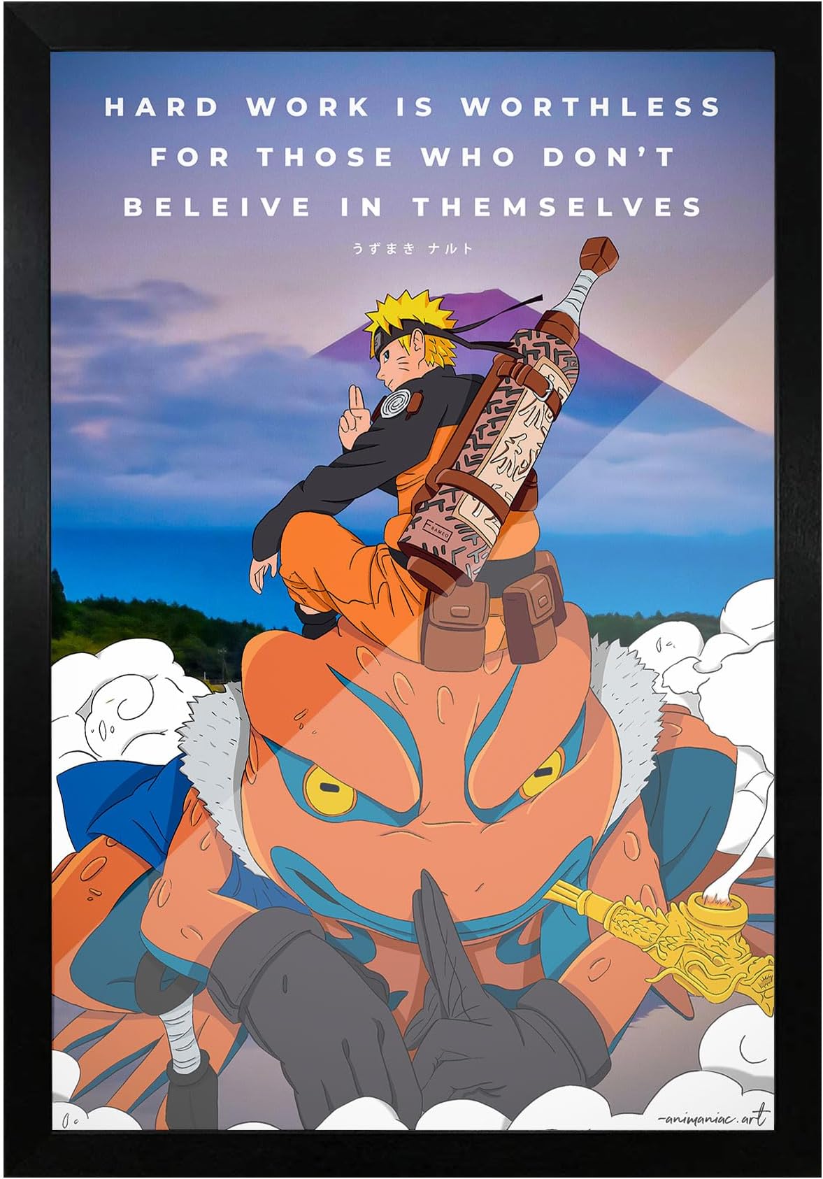 FRAMEO STORE Naruto Uzumaki Poster Glass frame, Naruto Quote Wall frame ...