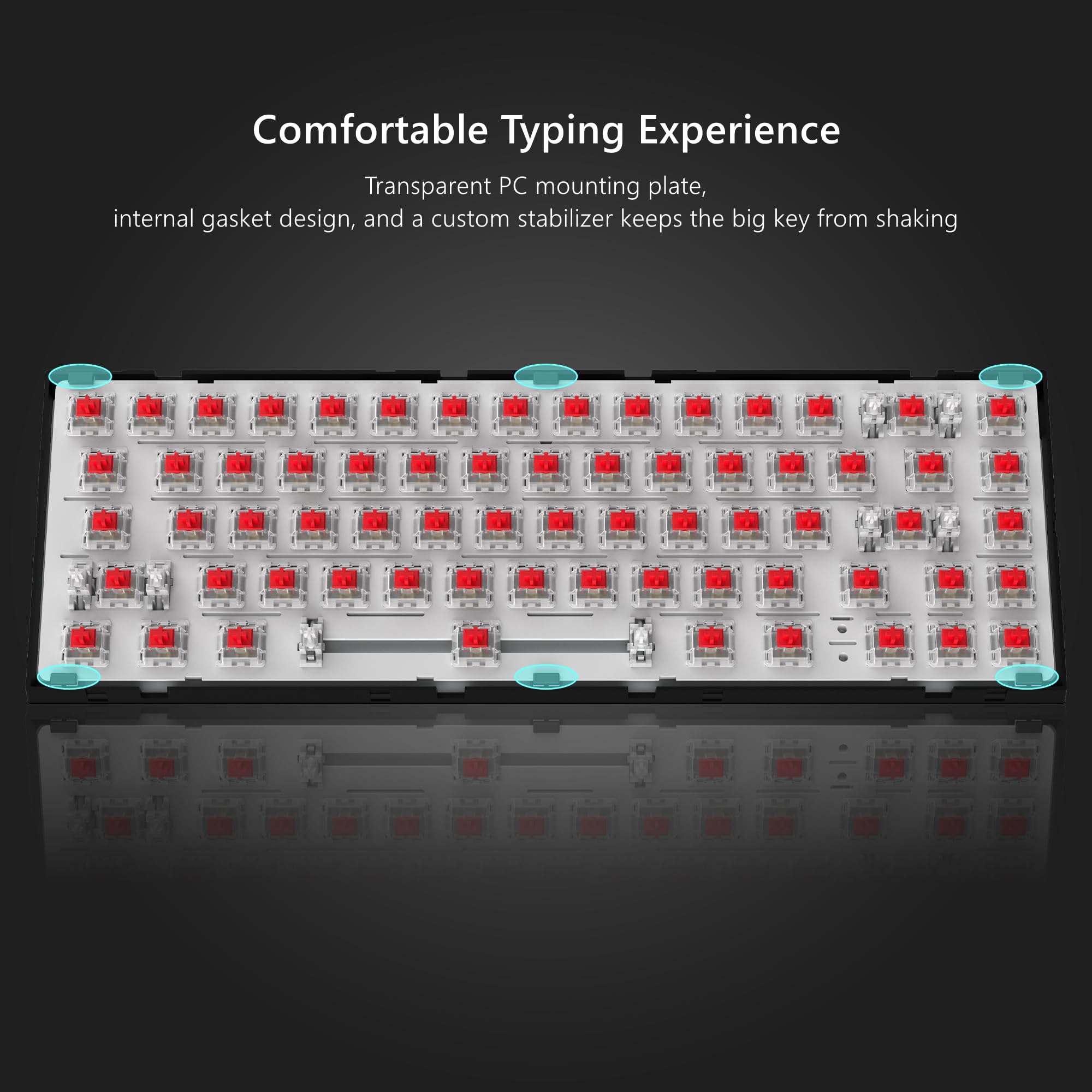 Snapklik.com : V-K66 60% Percent Keyboard, Mechanical Gaming Keyboard Gasket Mounted, Wired LED ...