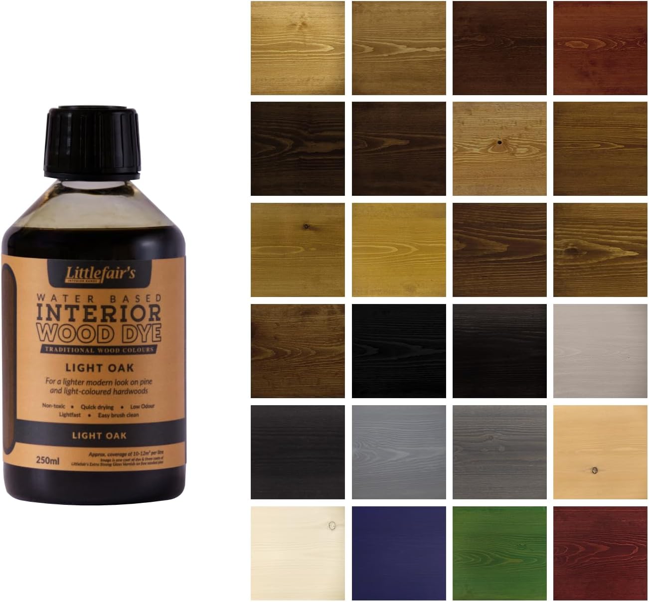 Littlefair's Wood Stain Water Based - 8.5oz/250ml - Indoor Furniture ...