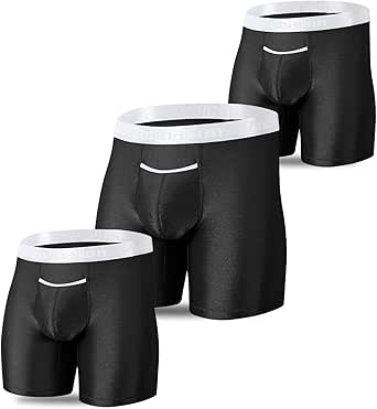SUMABA Horizontal Fly Men's Underwear 3 Pack Ultra Breathable Silk ...