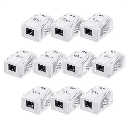 Amazon.com: Cable Matters UL Listed Cat6 10-Pack RJ45 Surface Mount Box ...