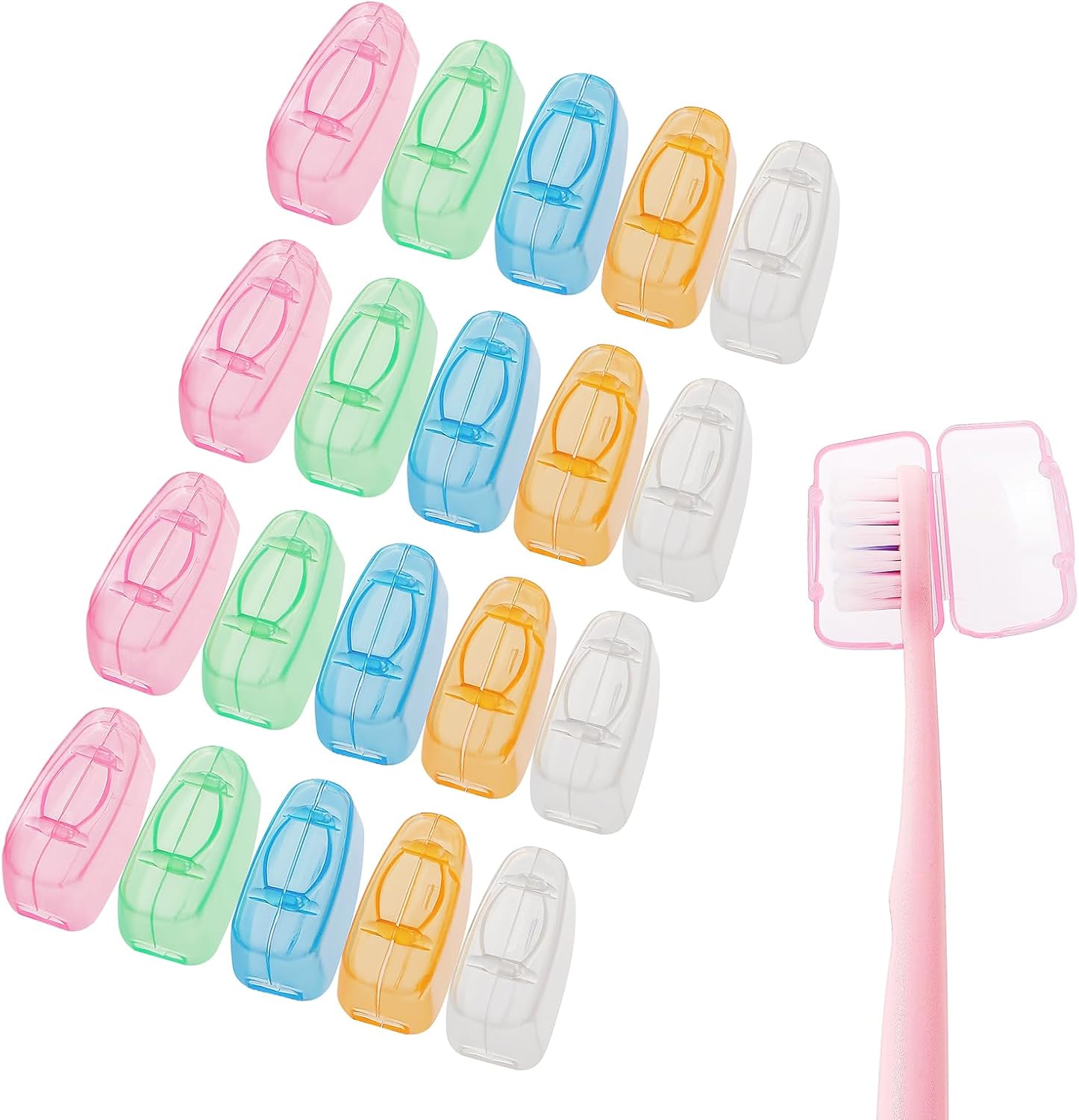 Amazon.com: Muslish 20 Pack Travel Toothbrush Head Covers, Portable ...