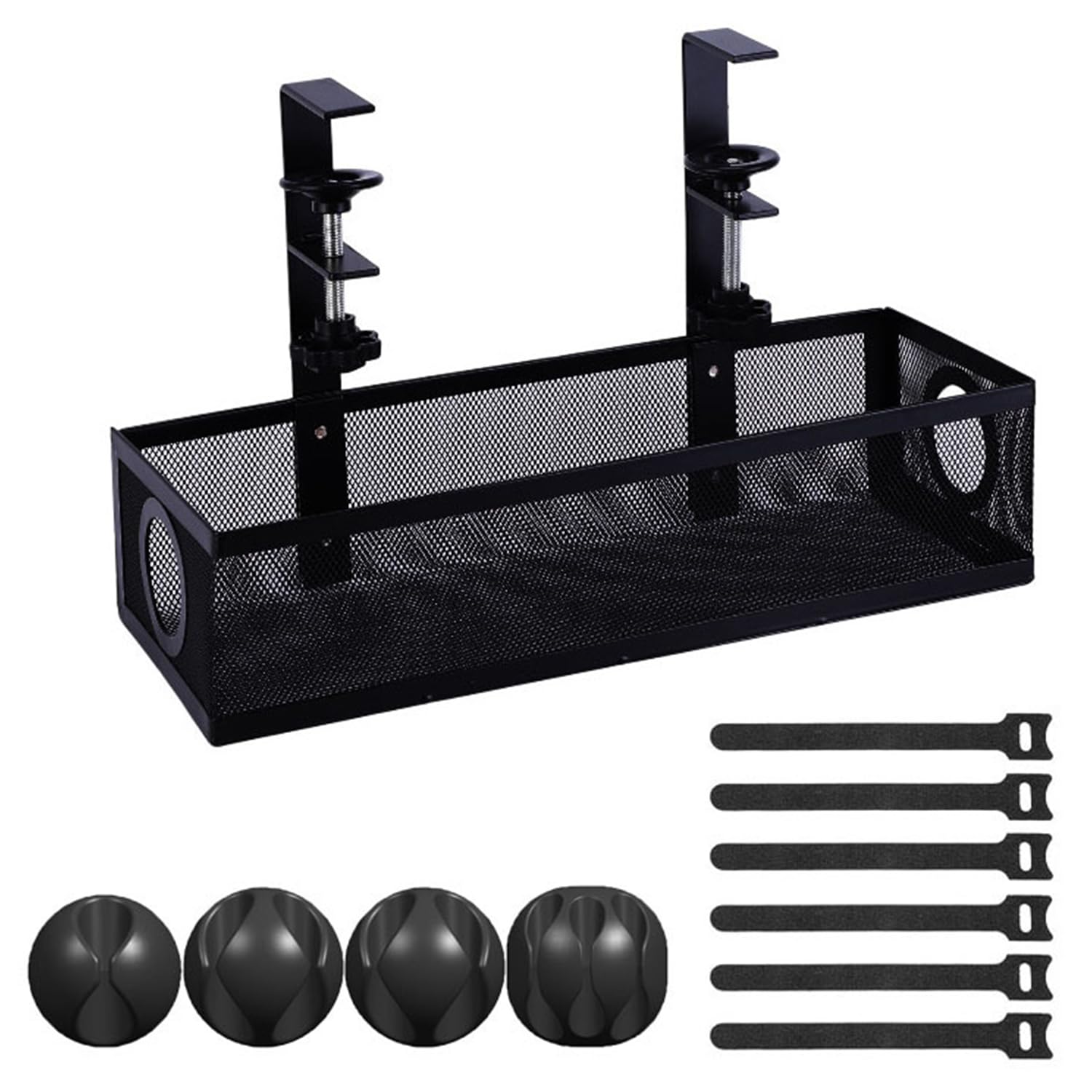 Under Desk Cable Management Tray Sturdy Metal Wire Organiser Basket for ...