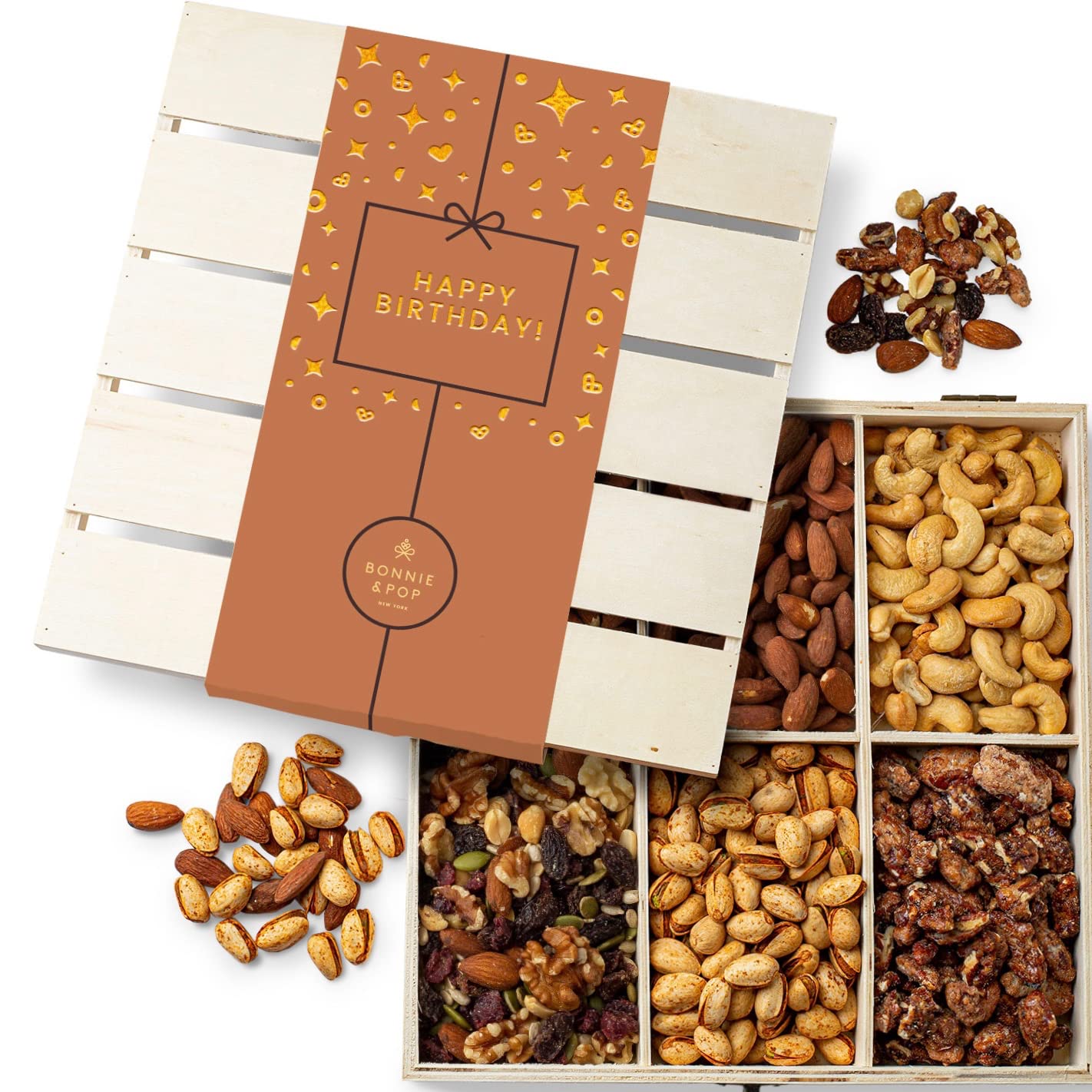 Amazon.com : Happy Birthday Food Gift Basket, Healthy Nut Gift Baskets ...