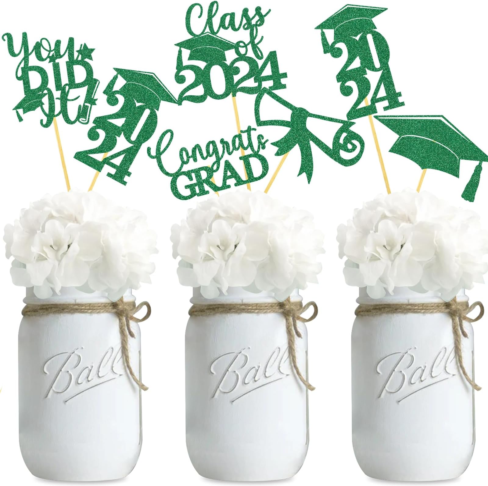 Amazon.com: Graduation Centerpiece Sticks 24PCS Glitter Grad Picks ...