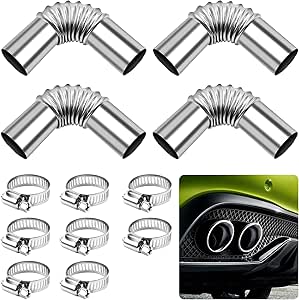 TTYSHIP® Exhaust Hose Connector, Stainless Steel Exhaust Pipe Angle ...