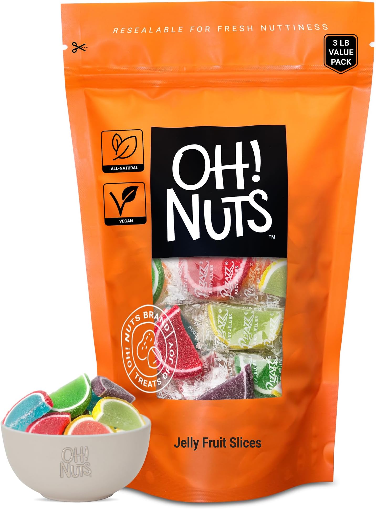 Amazon.com : Oh! Nuts Jelly Fruit Slices - Large Assorted Sugar Candy ...