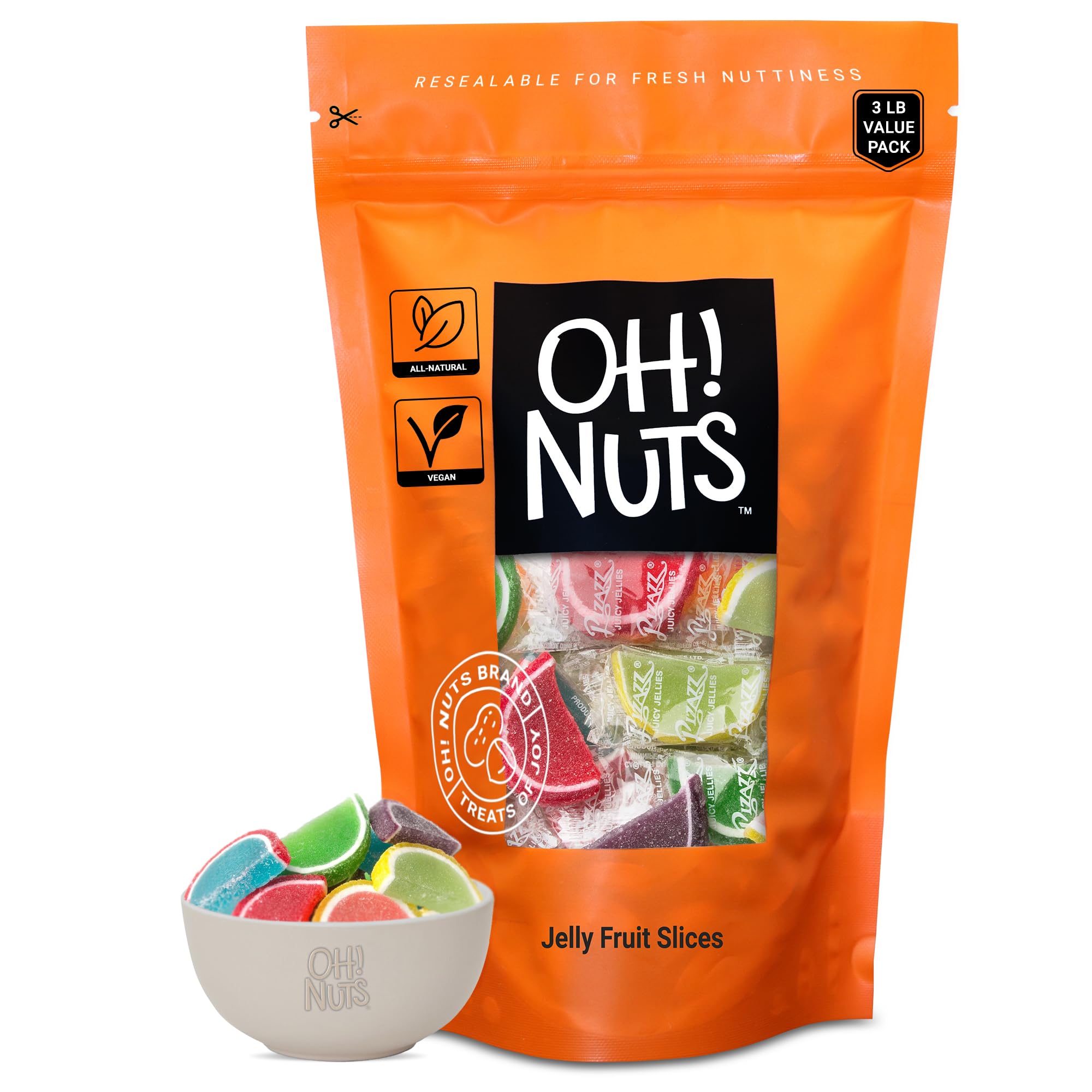 Amazon.com: Oh! Nuts Jelly Fruit Slices - Large Assorted Sugar Candy ...