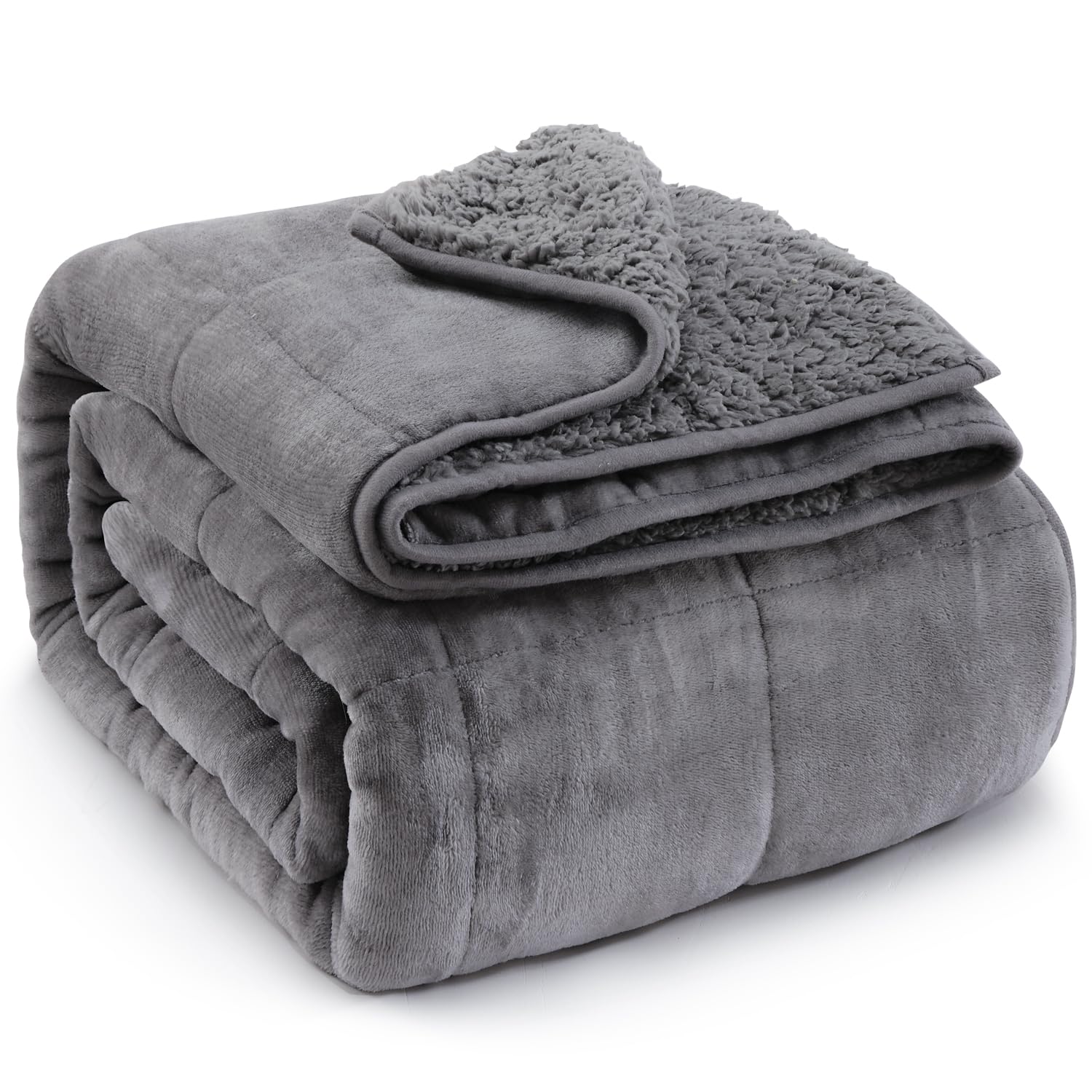 Amazon.com: immtree Weighted Blanket for Adult, 15lbs Sherpa Fleece ...