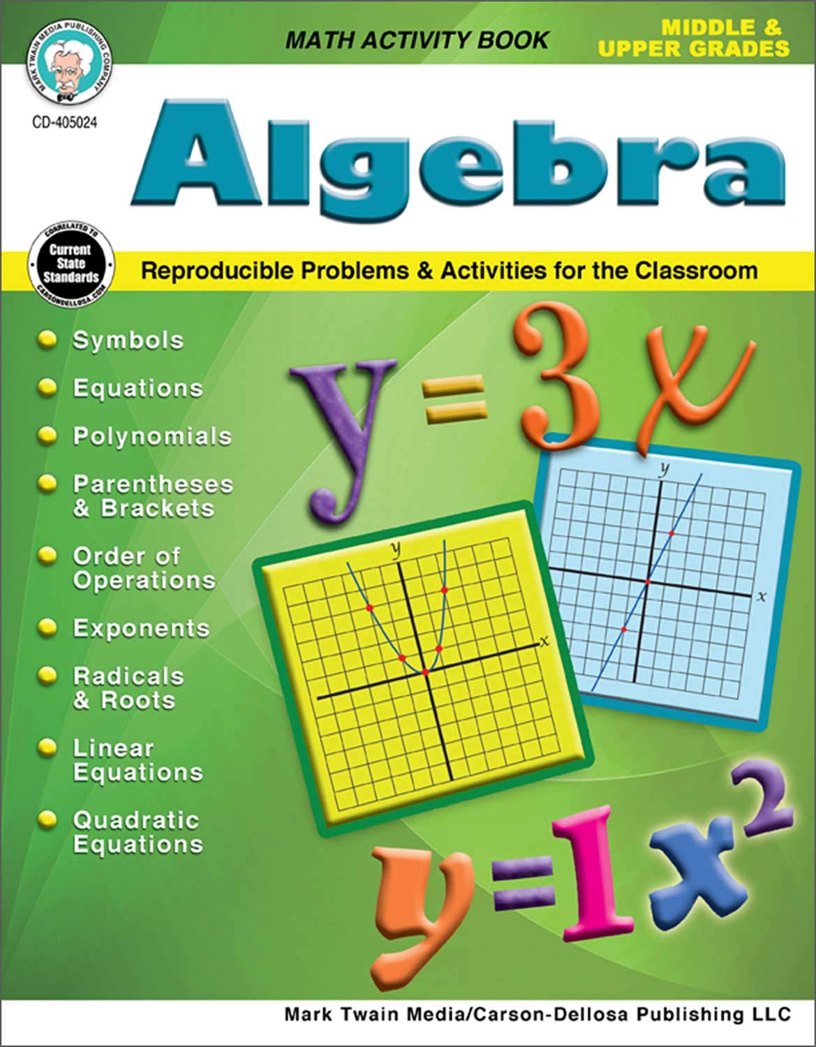 Amazon.com: Mark Twain Algebra Workbook, Math Book Covering Linear ...