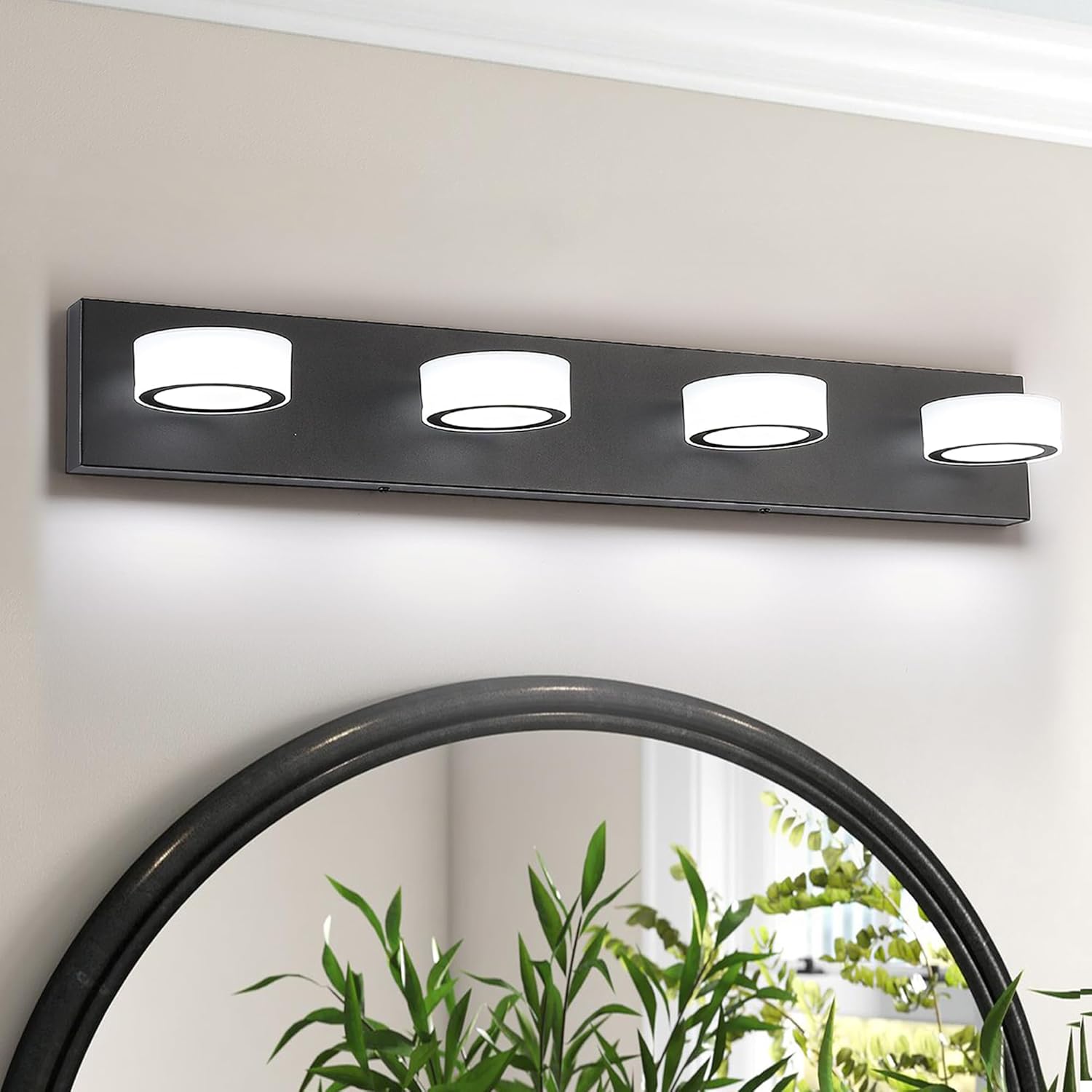 jopude Modern Bathroom Vanity Light Fixtures Dimmable Matte Black Led ...