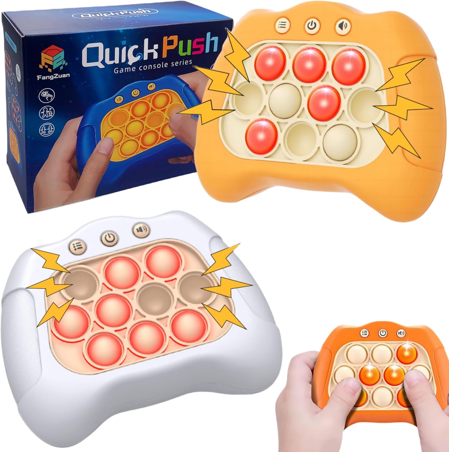 Amazon.com: 2 Pc New Speed Push Handheld Game Machine-Fidget Console,Quick Push Light Up Pop ...