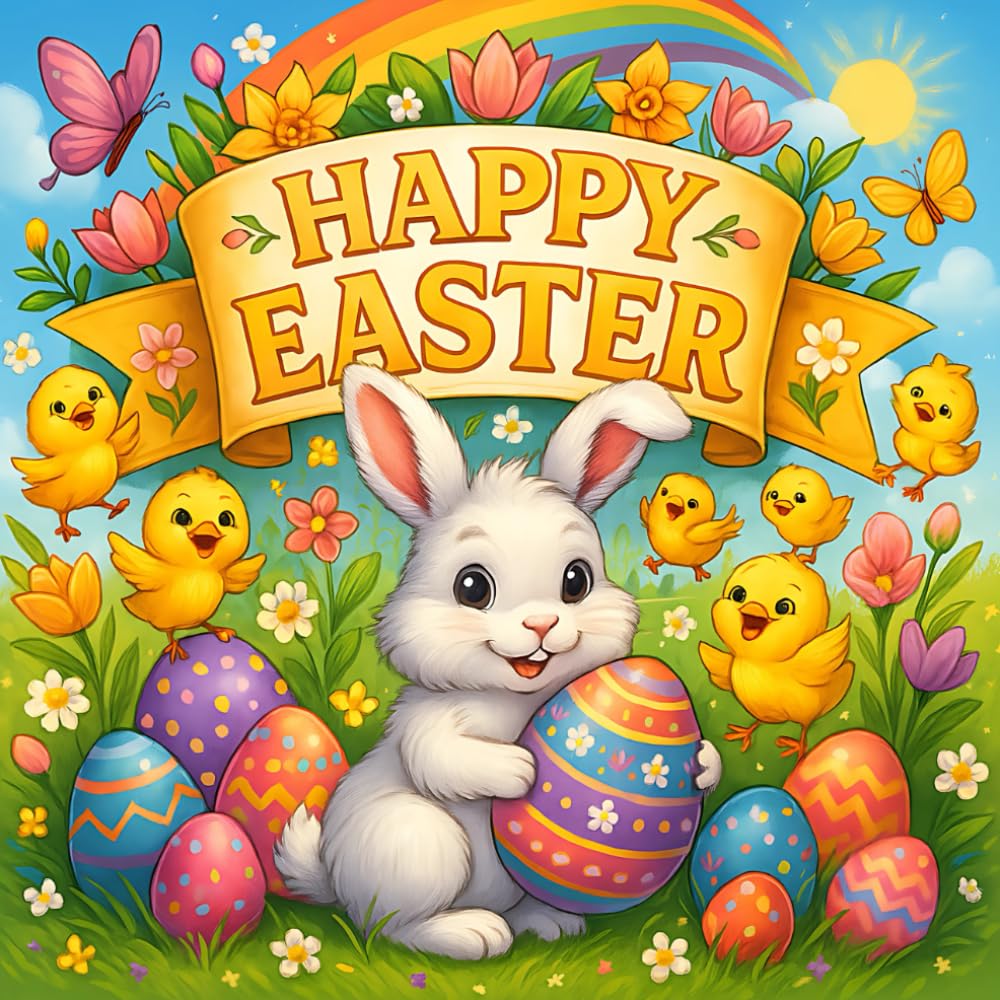 Happy Easter: Coloring Book for Kids Ages 3–6 – Cute Bunnies, Chicks ...