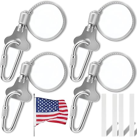 Amazon.com : lcusepu 4 Pack Flag Pole Rings, Upgrade Stainless Steel ...