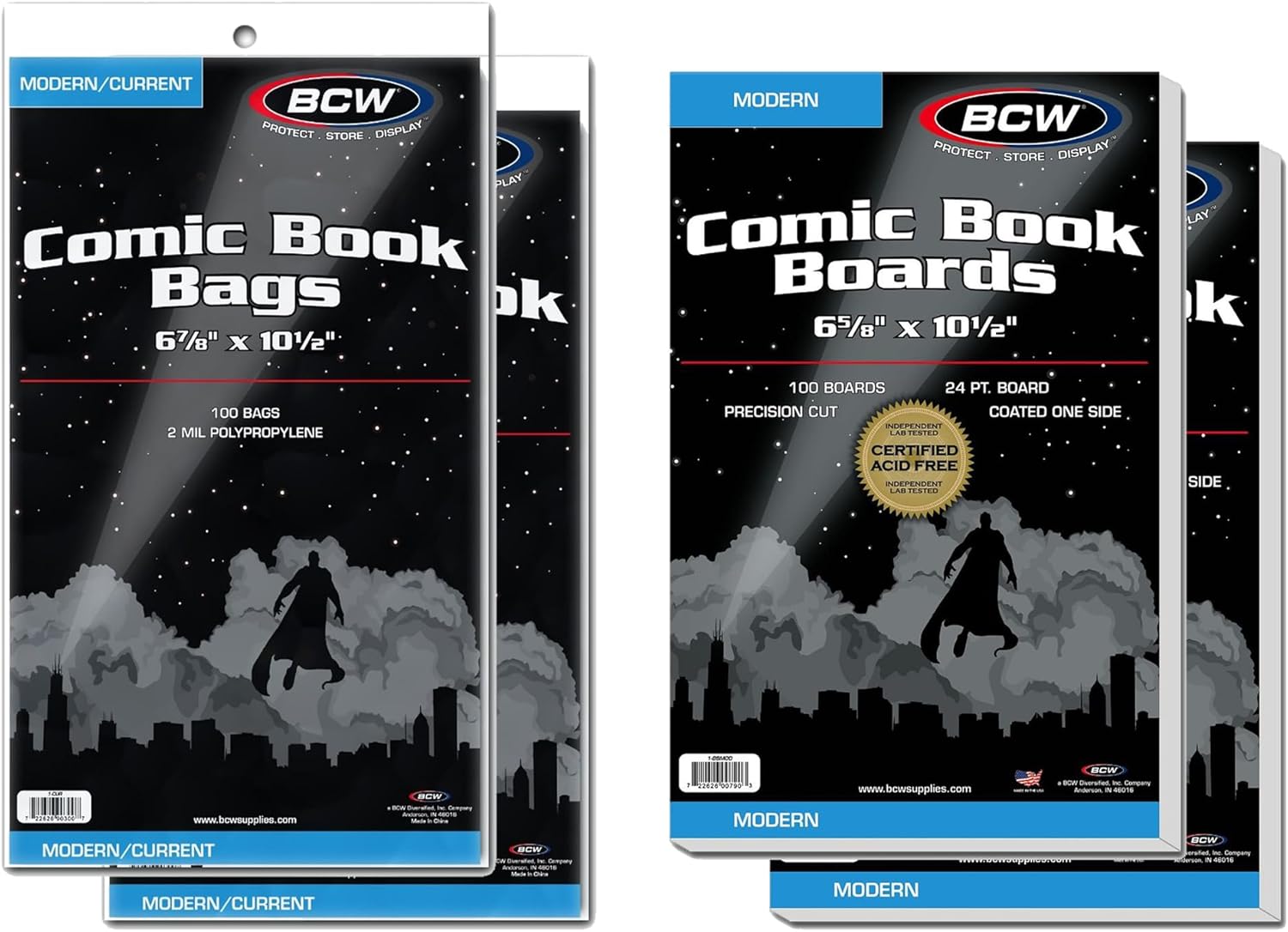Amazon.com: BCW Comic Book Protection Combo: 200 Modern Bags + 200 ...