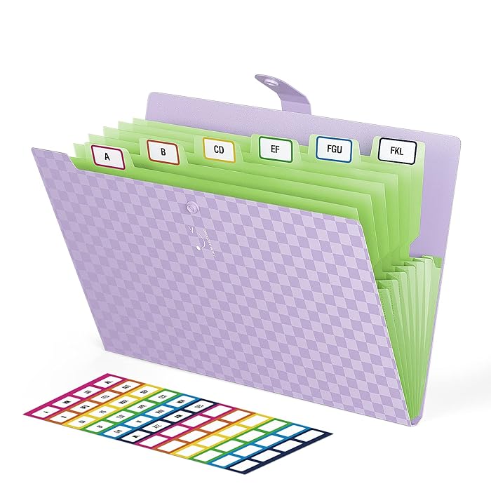 Buy ABC life Expanding File Folder Organizer/Upgrad Smile School Folder ...