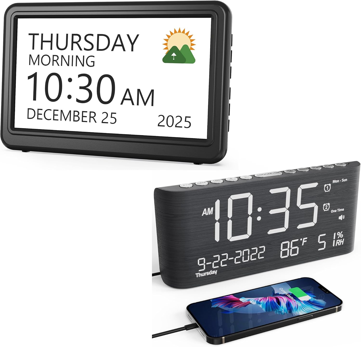 Amazon.com: Digital Calendar Day Clock, Clock with Day and Date for ...