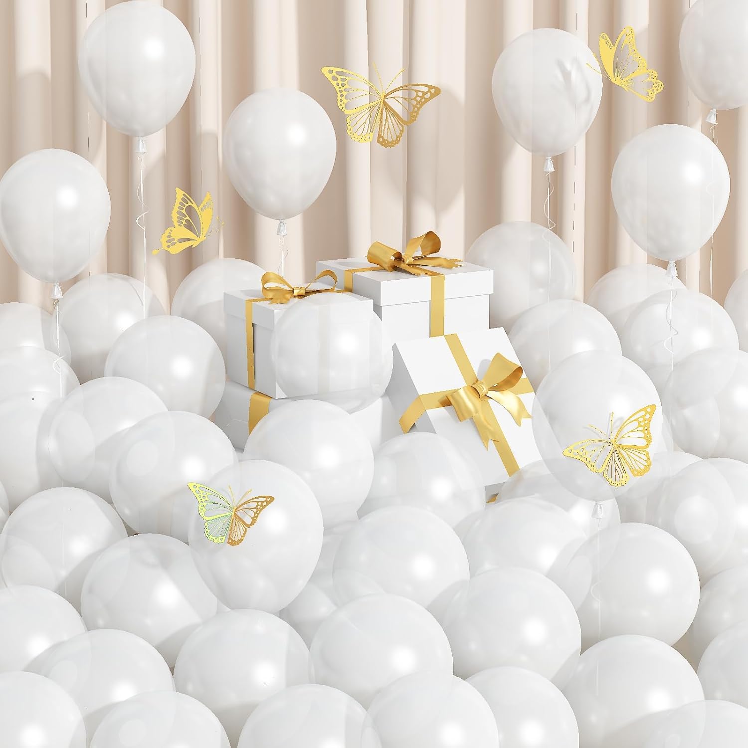 Amazon.com: Pearl White Balloons 5 Inch, 100 PCS Small Pearl Balloon ...