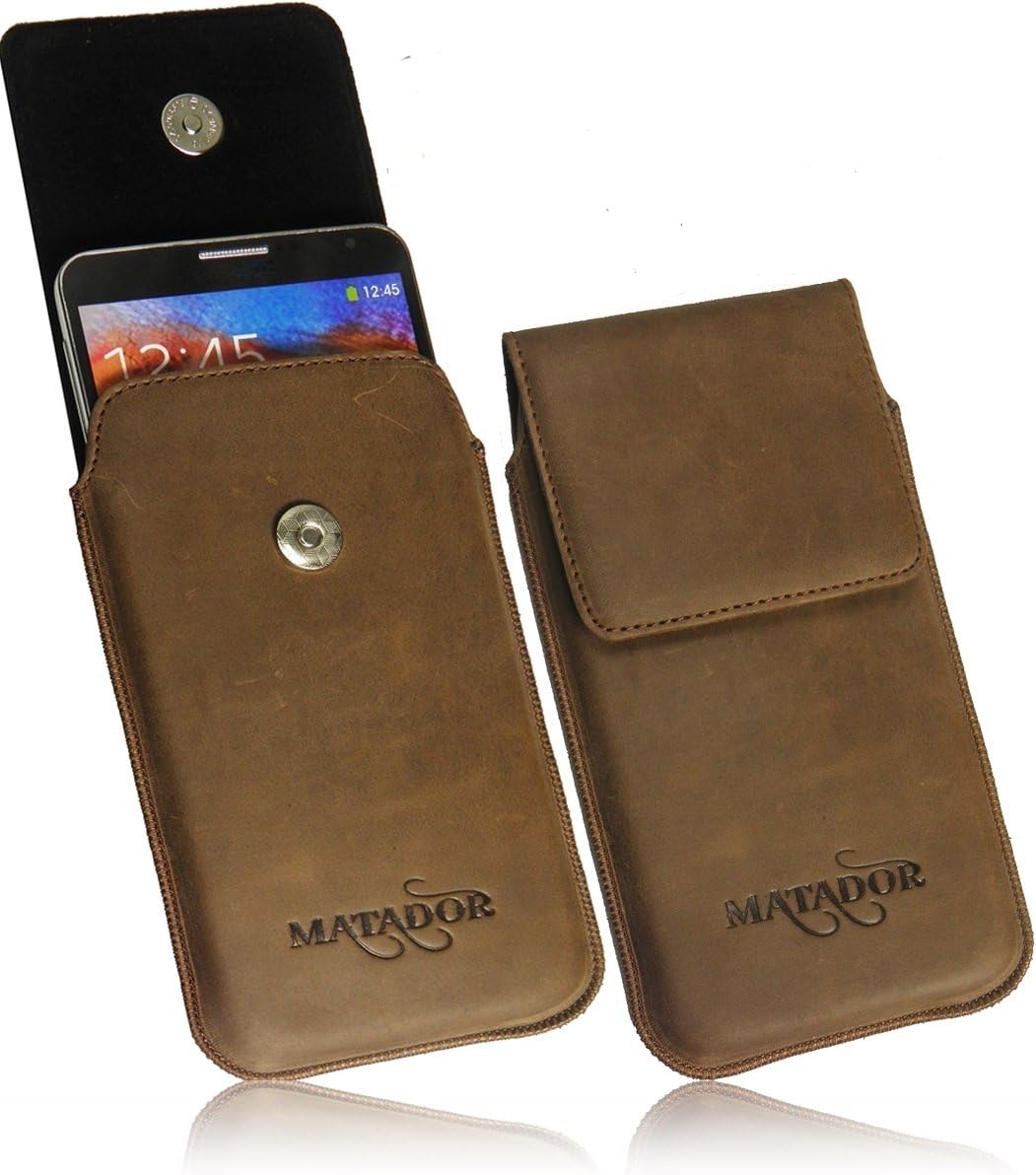 Amazon.com: Antique Vintage Look Real Leather Slim Design Vertical ...