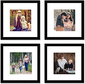 Amazon.com - pojah 8x8 Black Picture Frame Set,Square Photo Frame with ...