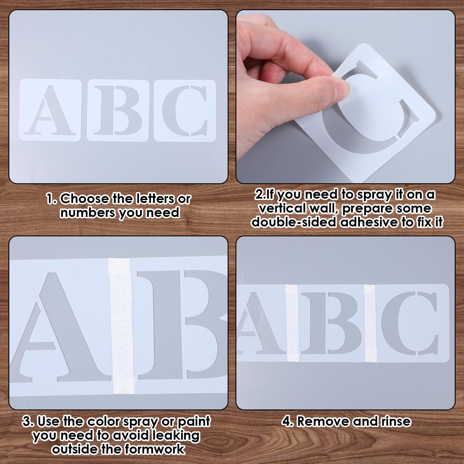 Snapklik.com : 36 Pcs Letter Stencils 2 Inch, Reusable Plastic Alphabet ...