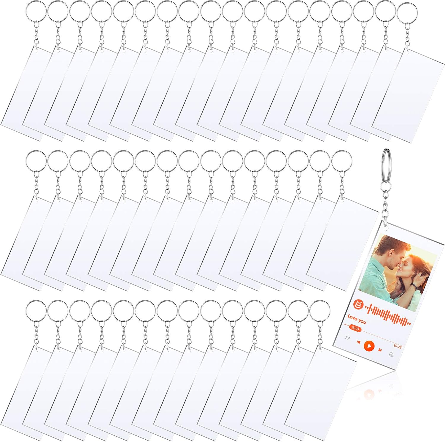 Acrylic Keychain Blank Clear Song Key Chain Blank for Vinyl Kit ...