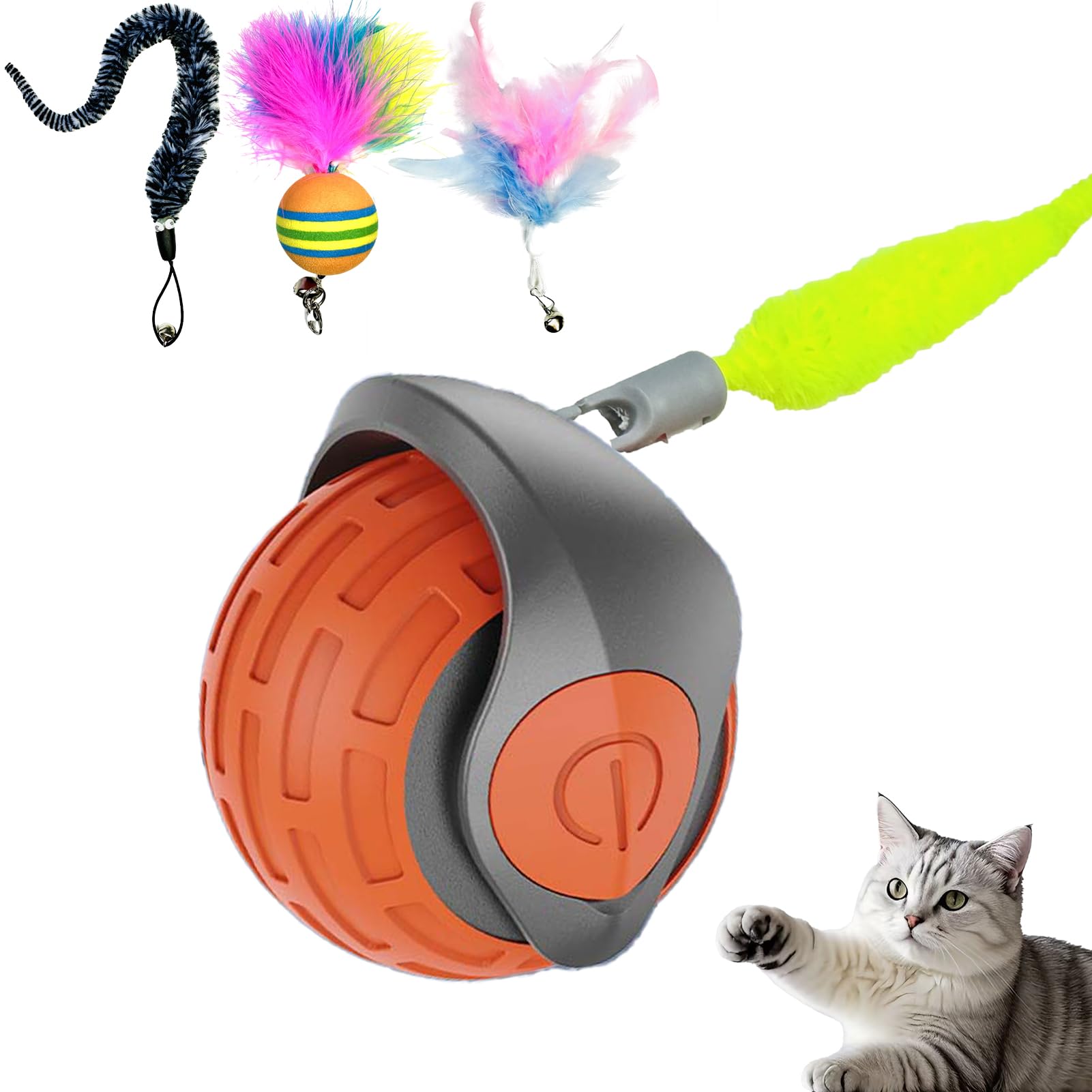 Interactive Cat Ball Toy for Indoor Cats – 2025 Upgraded Smart Rolling ...