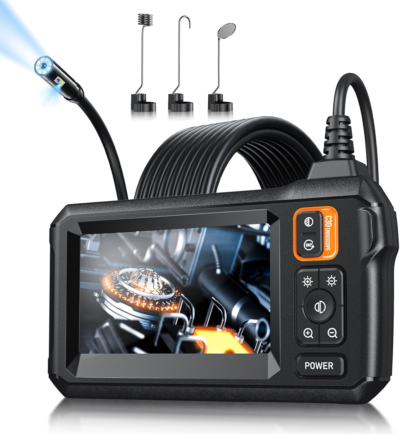 Koreal Inspection Camera, 4.3" IPS Screen Endoscope Camera, Dual Lens ...