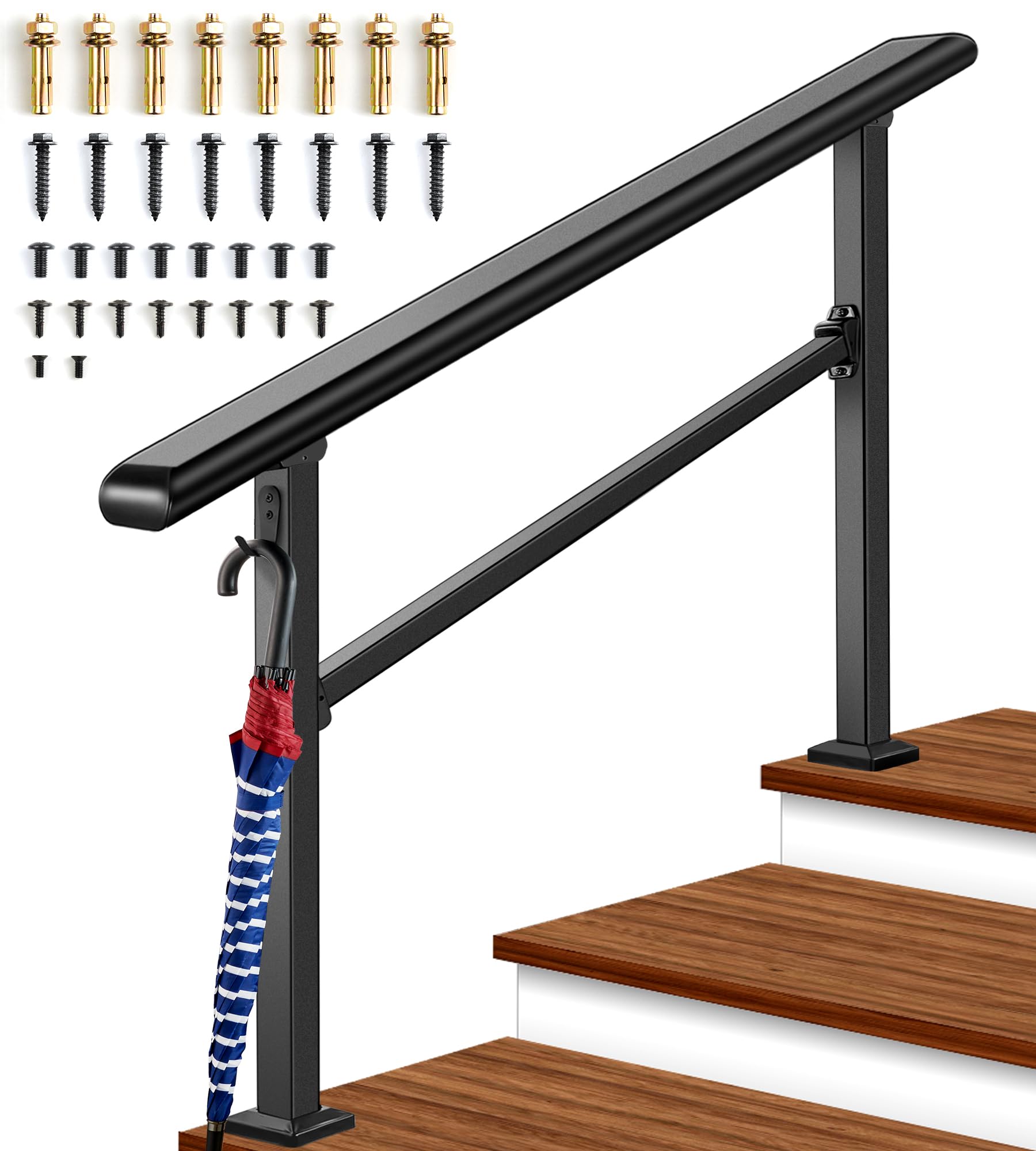 Updated Handrails for Outdoor Steps 3 Steps, Versatile Stair Handrail ...