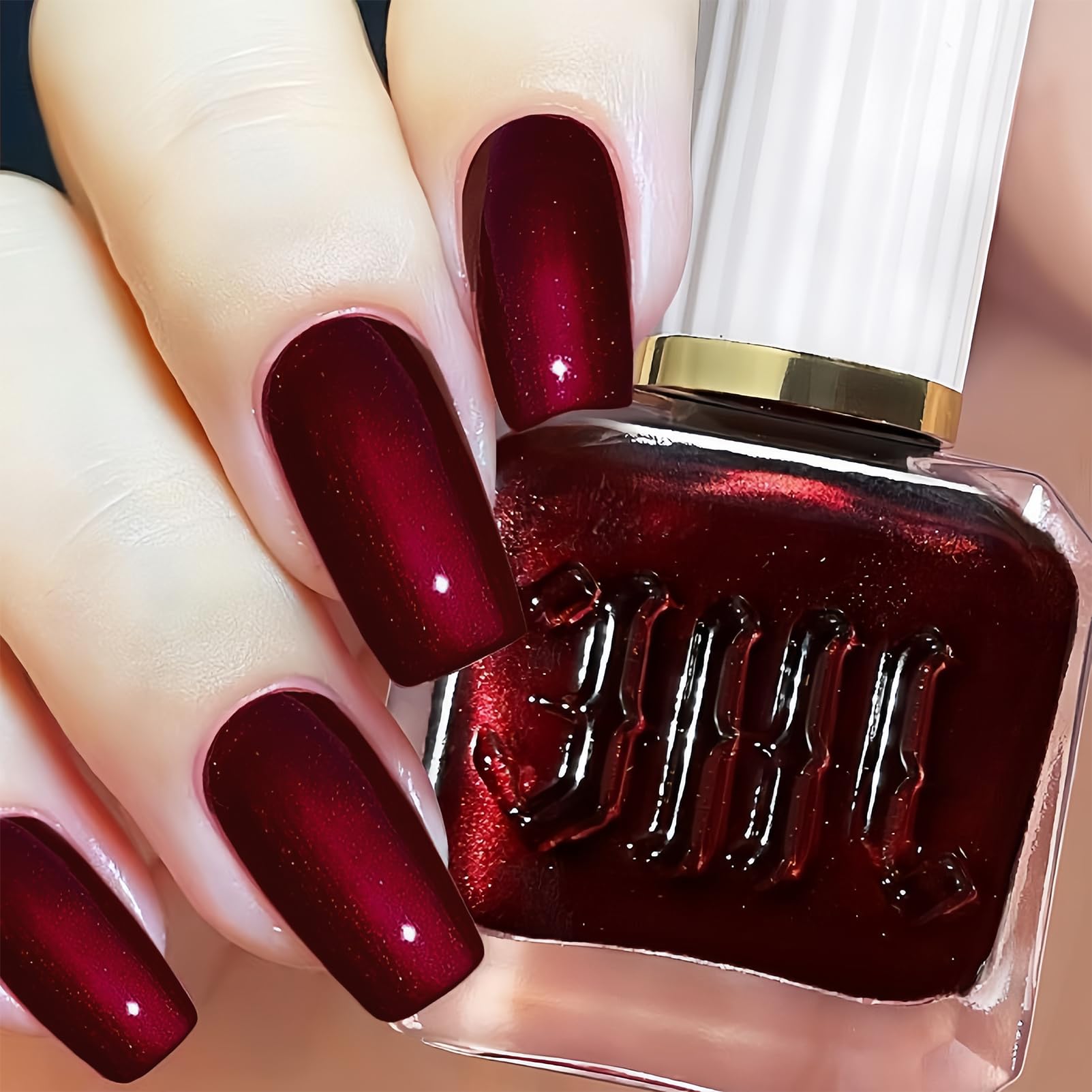 Amazon.com : ASMAYSA Pearl Nail Polish Gel, Deep Red Nail Polish Color ...