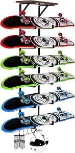 Amazon.com: lesolar Skateboard Wall Mount Holder with Hooks & Storage ...