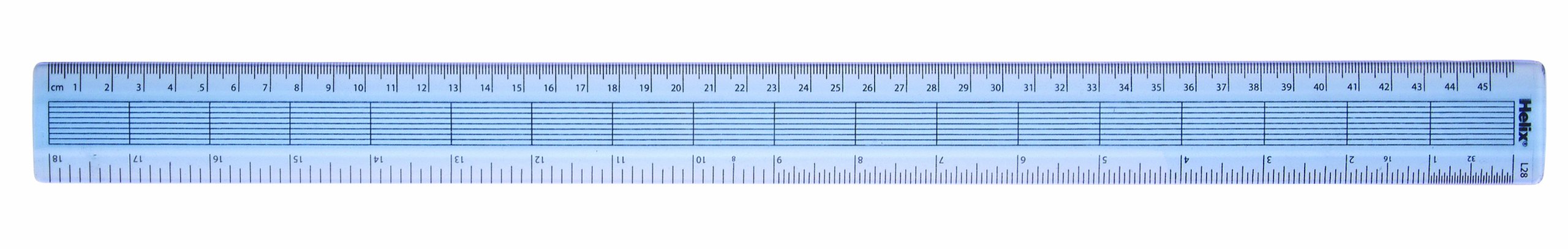 Helix Shatter Resistant Ruler (Pack of 1), Blue, 18 inch/450mm : Amazon ...