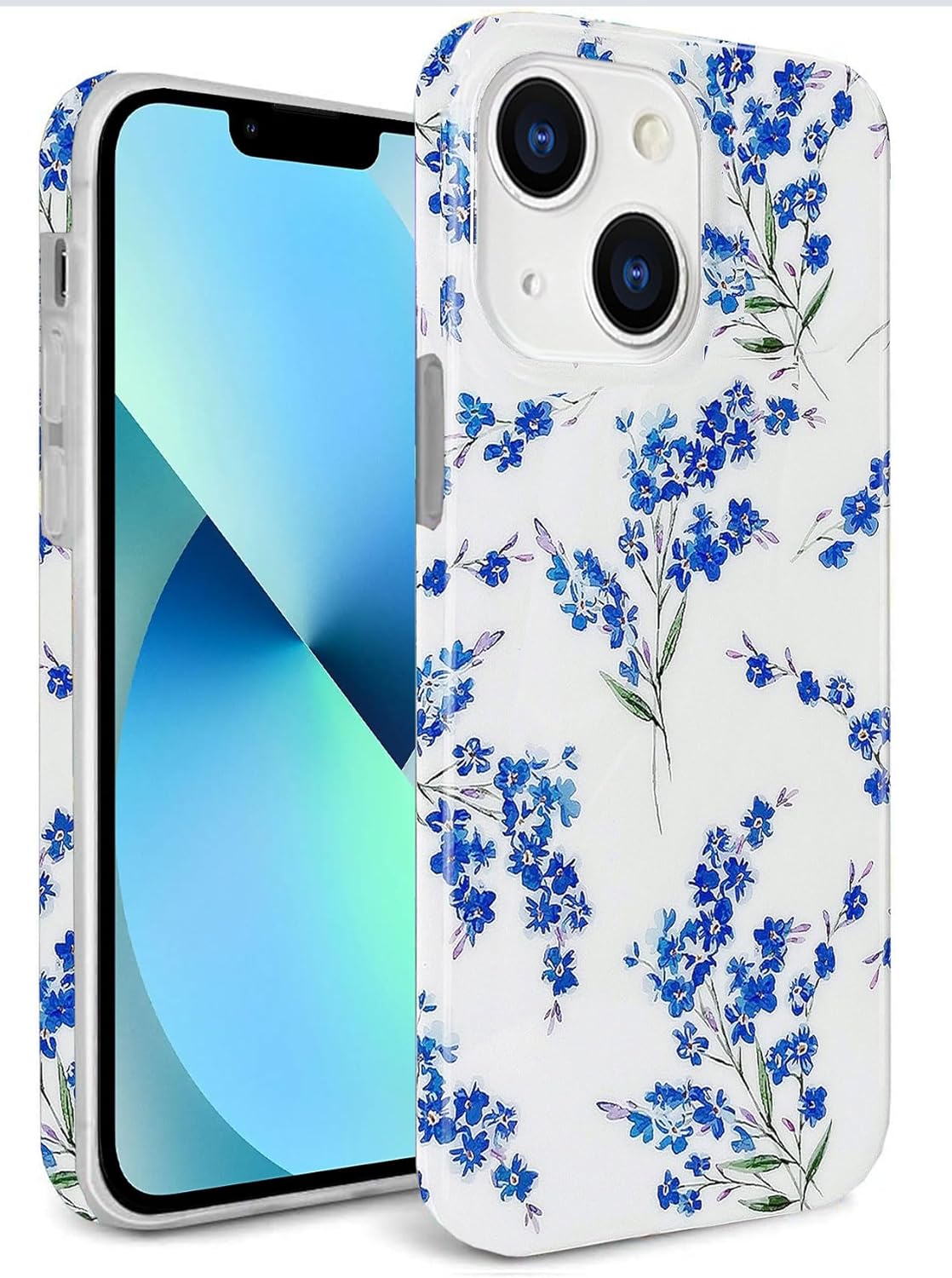 Amazon.com: J.west Floral iPhone 13 Case 6.1", Soft TPU Flower Pattern ...
