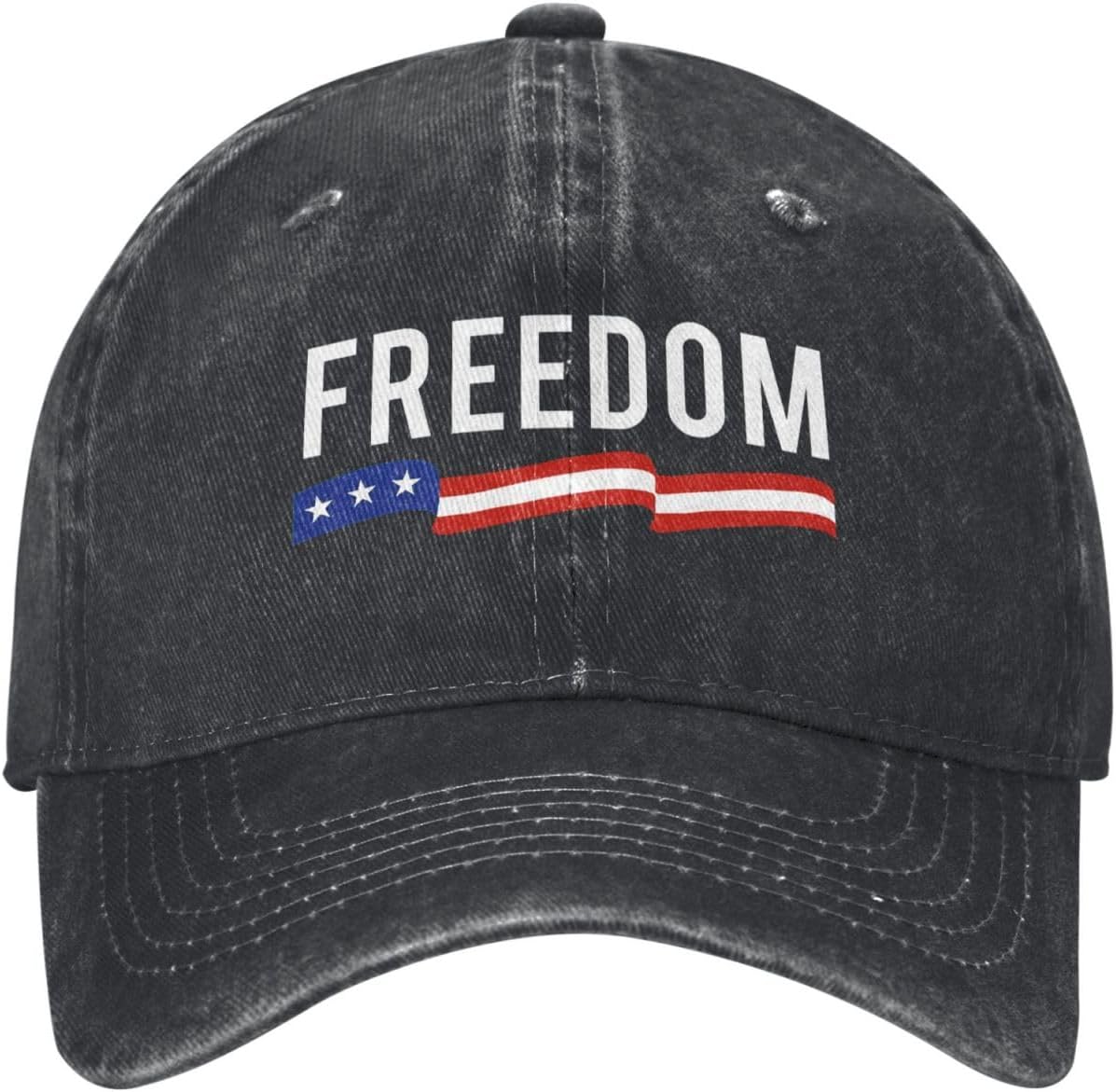 Freedom Hat Charlie Kirk Hat Trucker Vintage Denim Cap, Black, One Size ...