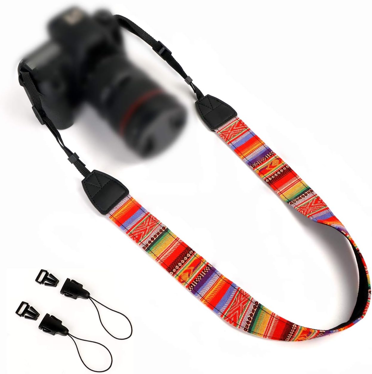 Amazon.com : WANBY Camera Strap Canvas Rainbow Neck Shoulder Strap with ...