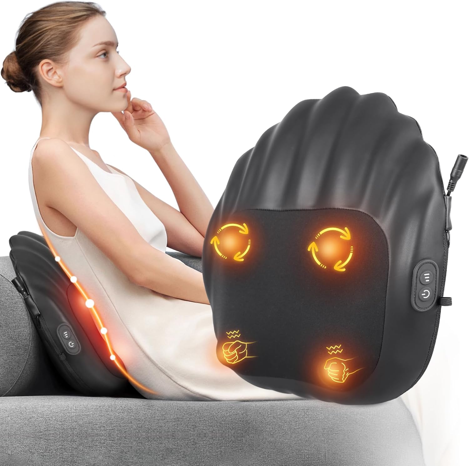 Amazon.com: COMFYTHERA Back Massager with Heat, Corded Low Back ...