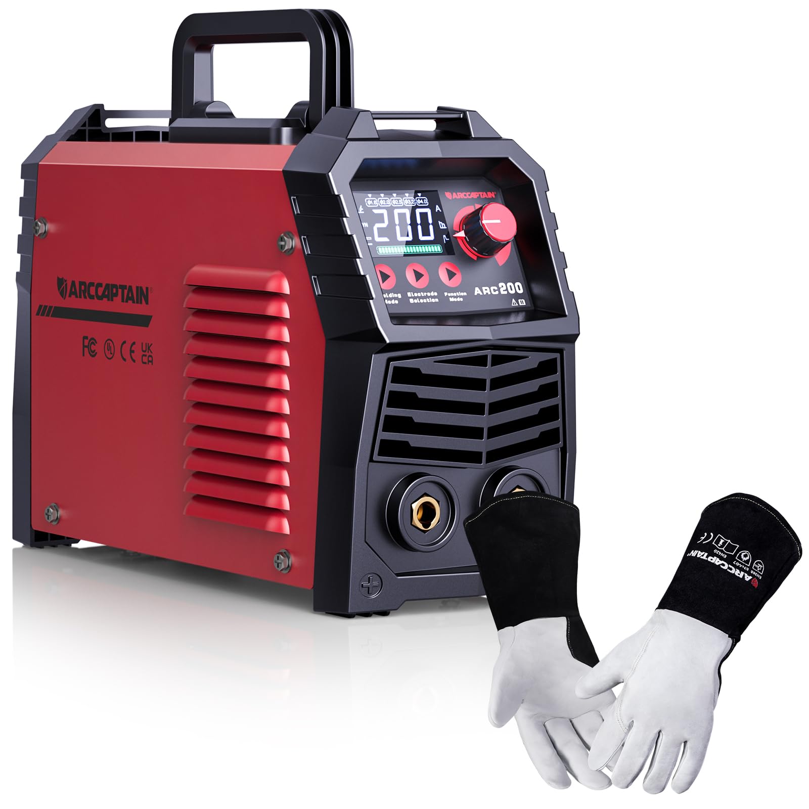 ARCCAPTAIN Stick Welder, [Large LED Display] 200A ARC/Lift TIG Welding ...