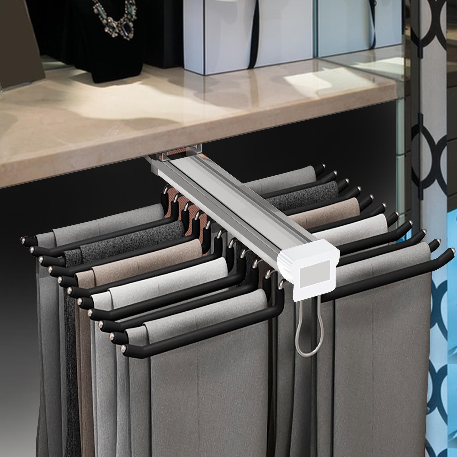 Amazon.com: Qriocioa Closet Clothes Hanger Rail Valet Rod for Closets ...