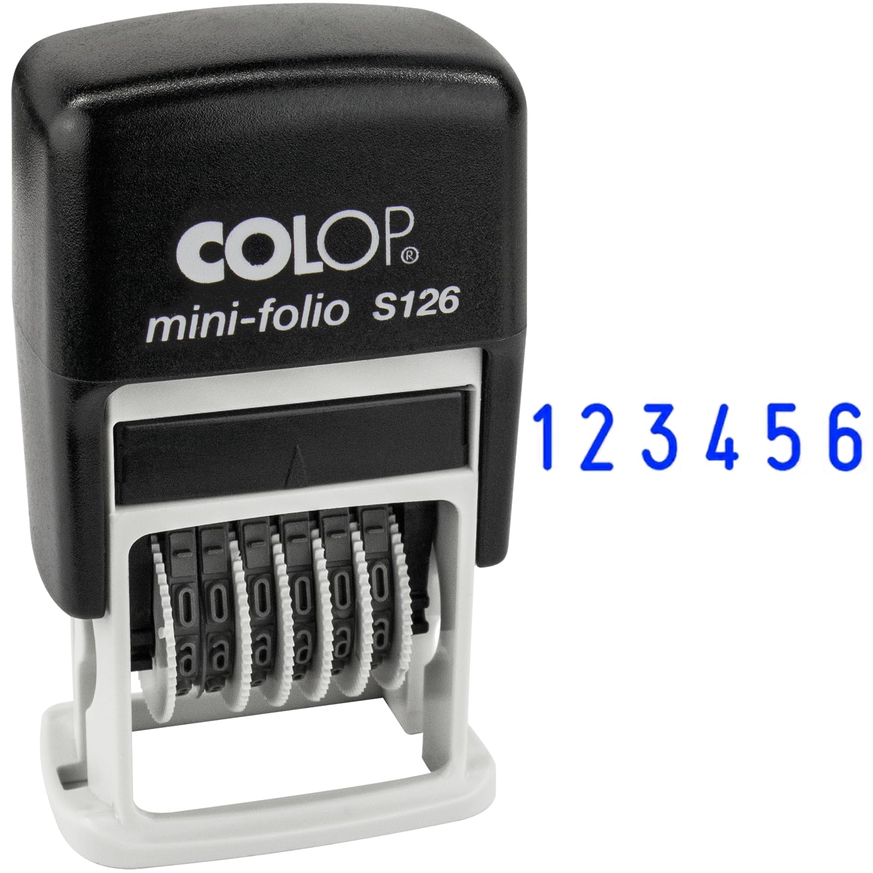 Amazon.com : Mark 2000-S126 Self-Inking Number Stamp - Blue Color : Office Products