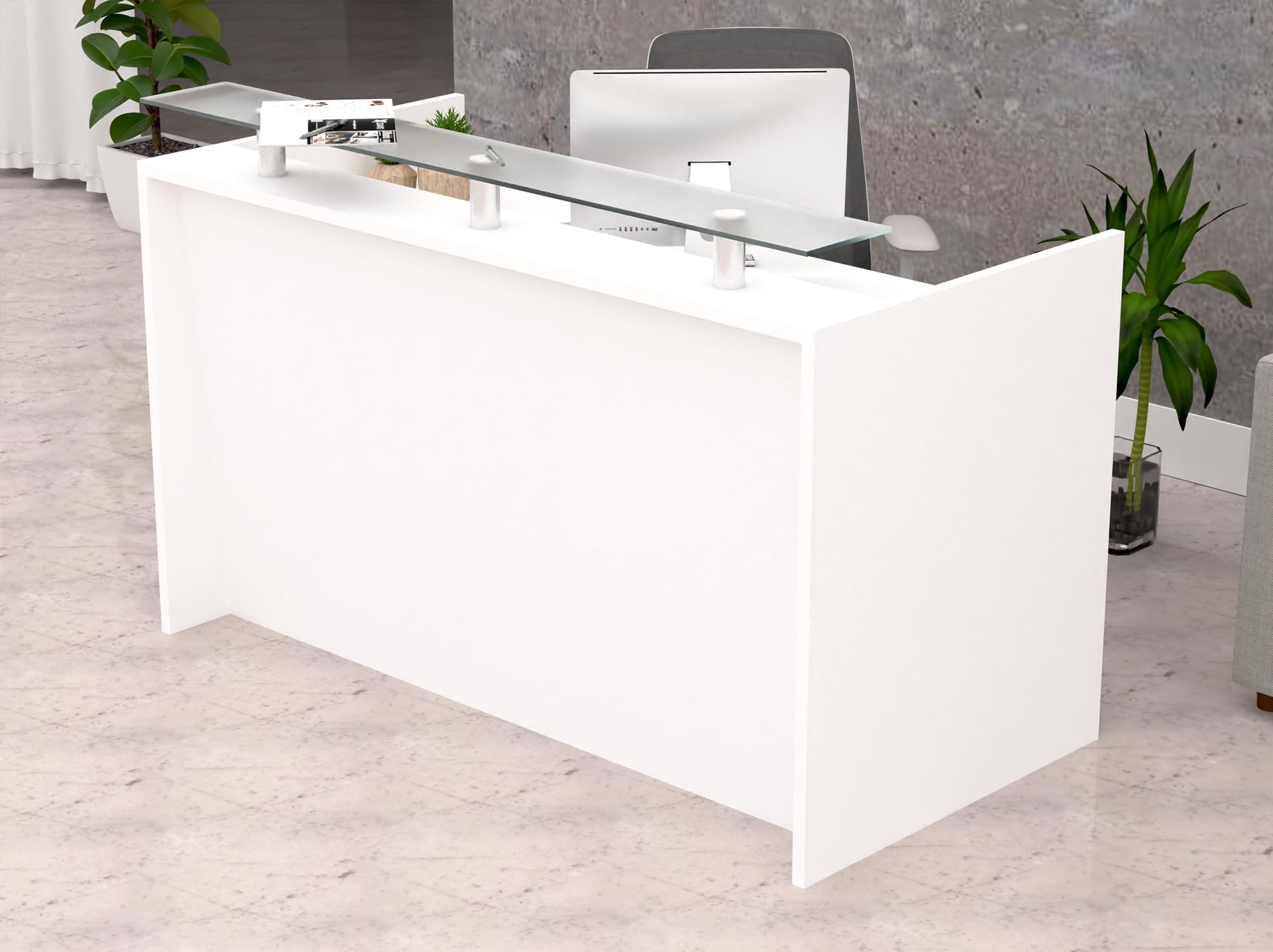 Modern White Reception Desk Modern White Simplistic Reception Desk