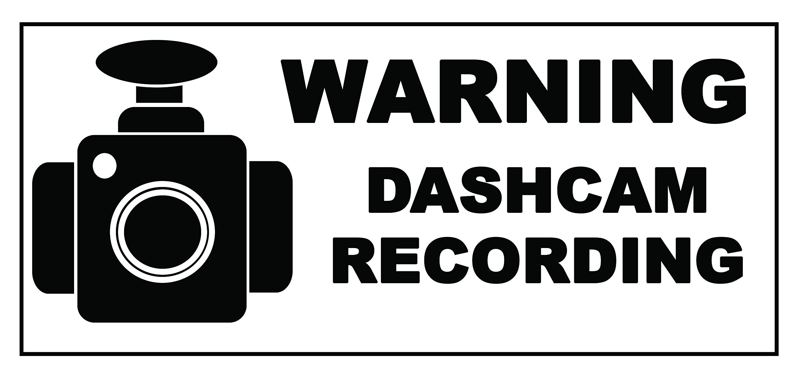 2 x Warning Dashcam Recording Car Sticker Label Sign Removable Self ...