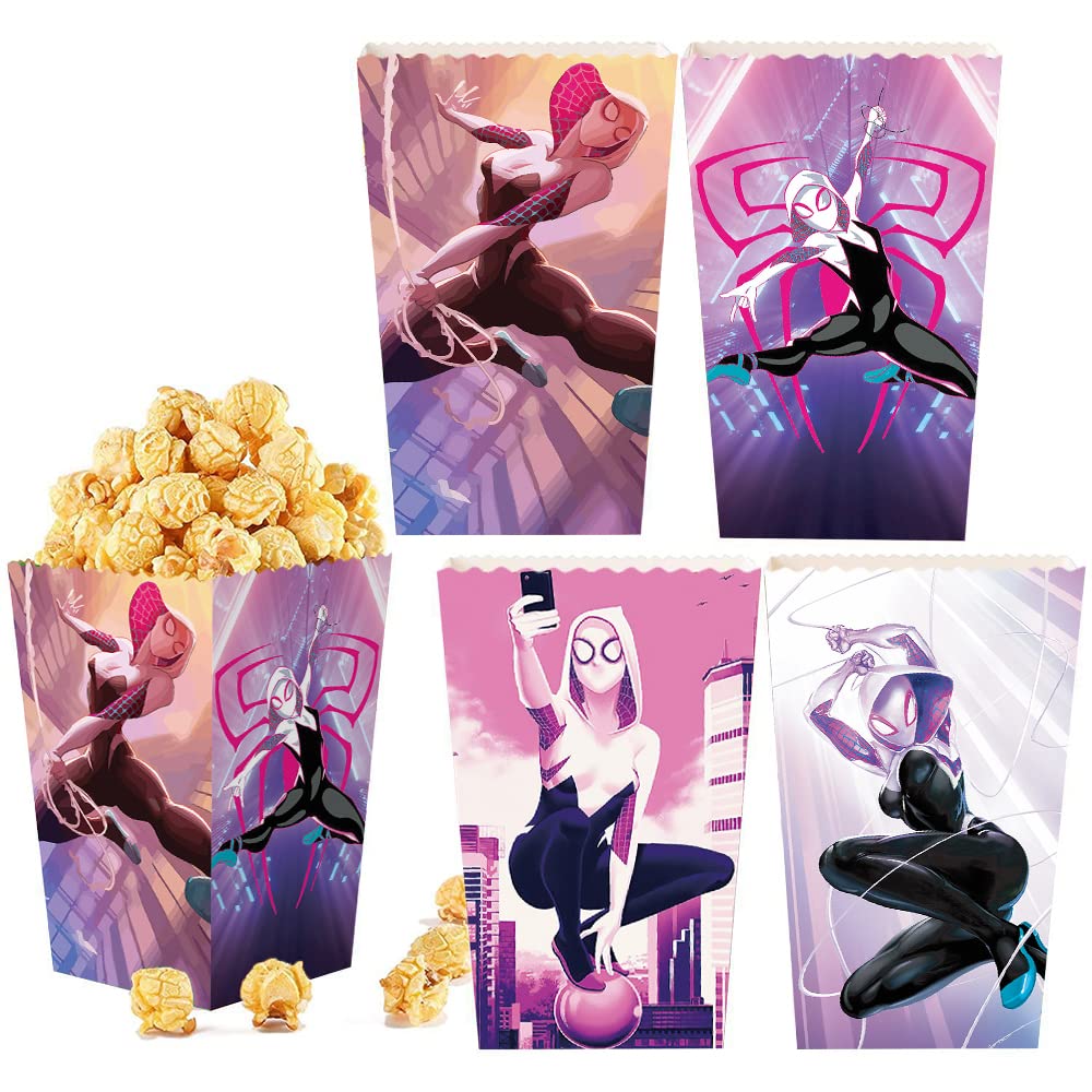 24pcs Spider Girl Party Popcorn Boxes Candy Cookie Box Female ...