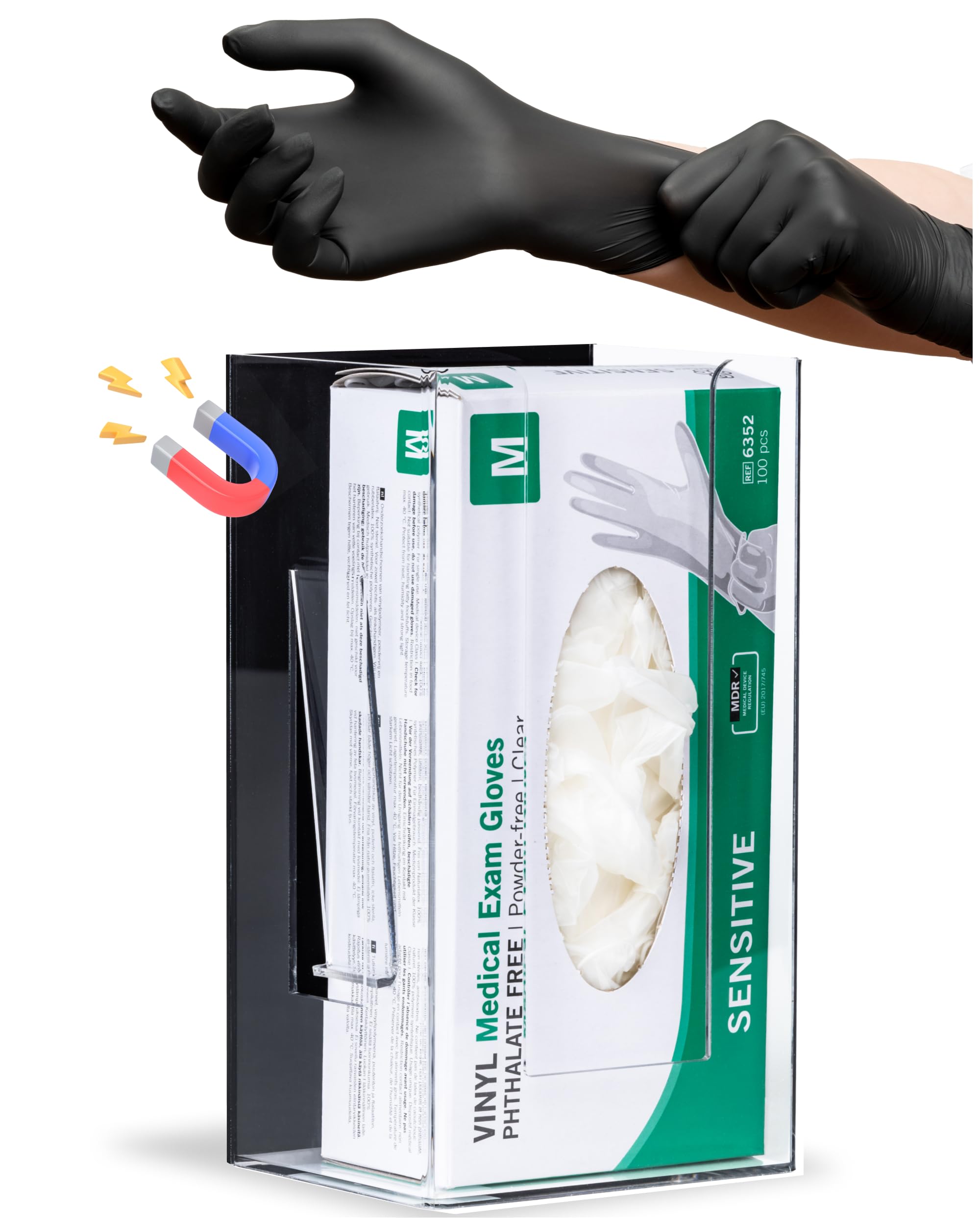 Snapklik.com : Magnetic Glove Box Holder - 10" X 5.4" X 4.3" Clear ...